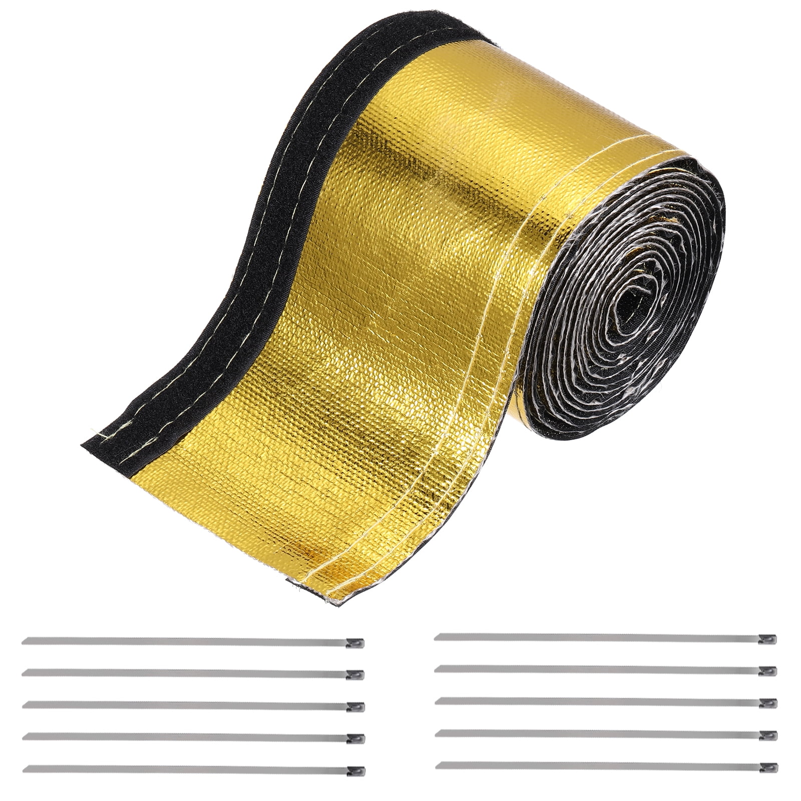 Uxcell Heat Shroud Sleeve Aluminized Gold Sleeving 3/4 Inch ID x 10FT ...