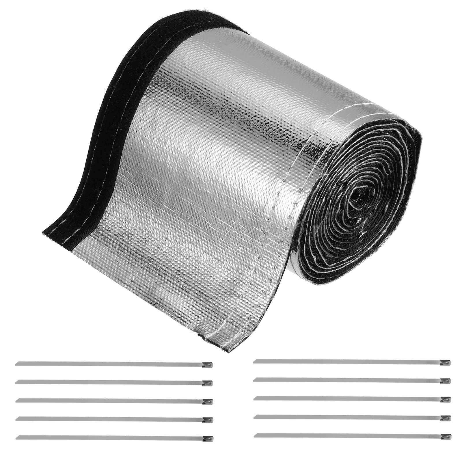 Uxcell Heat Shroud Sleeve Aluminized Silver Sleeving 1+1/2 Inch ID x ...