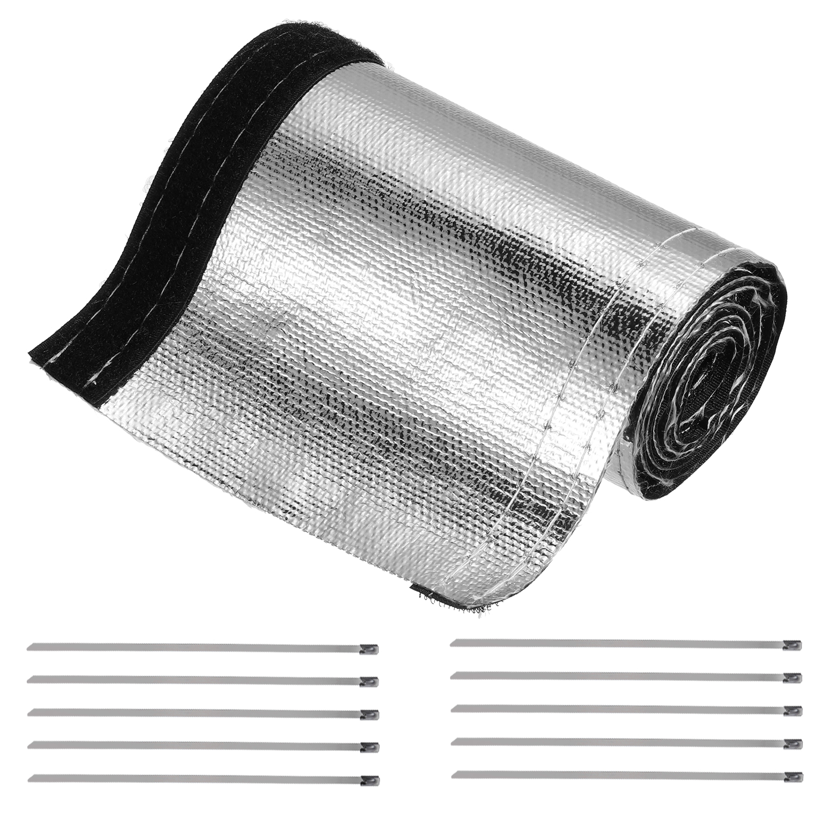 Uxcell Heat Shroud Sleeve Aluminized Silver Sleeving 1+1/2 Inch ID x 3 ...
