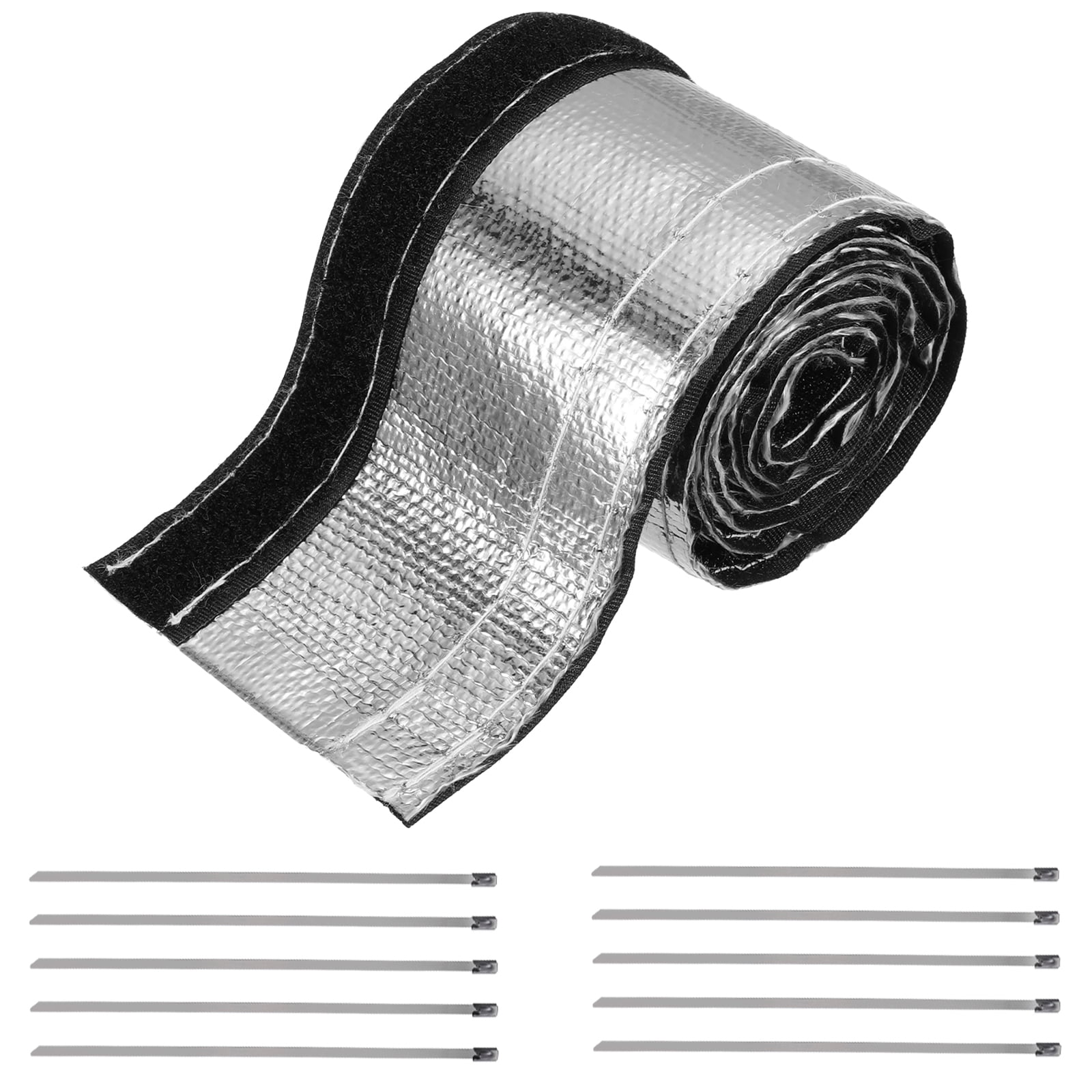 Uxcell Heat Shroud Sleeve Aluminized Silver Sleeving 1/2 Inch ID x 3 ...