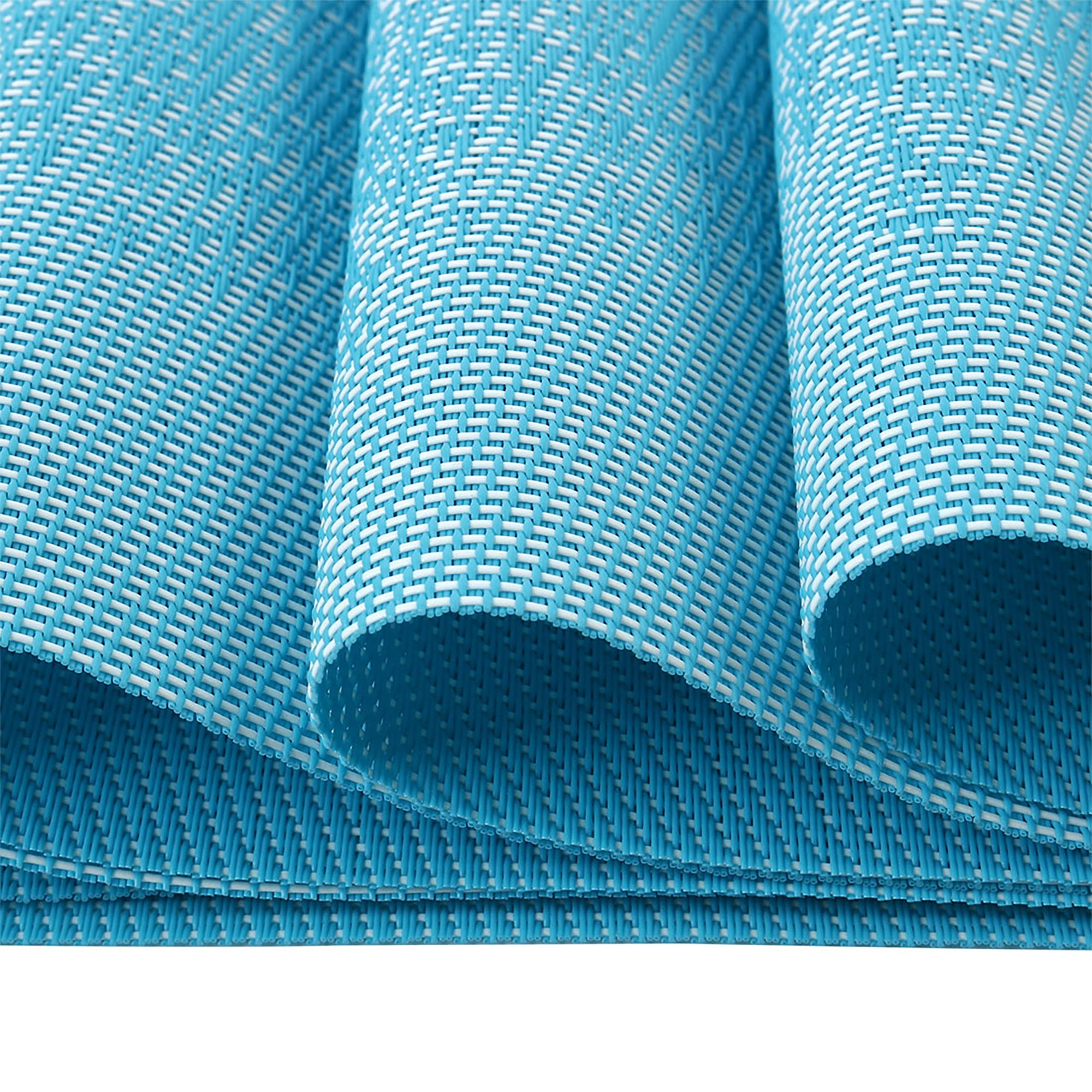 Uxcell Heat-resistant Modern Style Mats PVC Woven Vinyl Placemats Blue ...