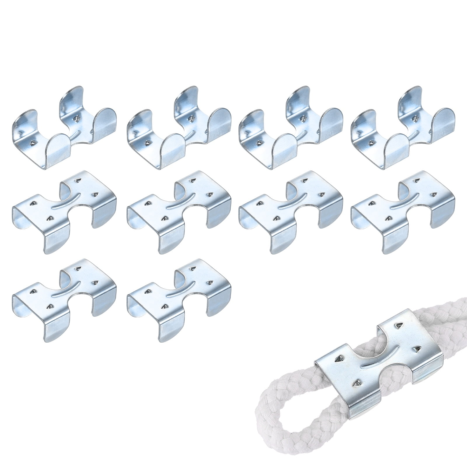 Uxcell Heavy Duty Double Rope Loop Clamp, (10 Pcs), Carbon Steel Loop ...