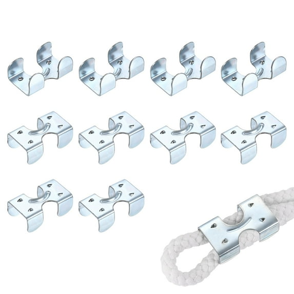 Uxcell Heavy Duty Double Rope Loop Clamp, (10 Pcs), Carbon Steel Loop ...