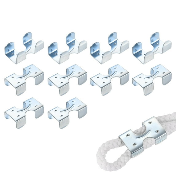 Uxcell Heavy Duty Double Rope Loop Clamp, (10 Pcs), Carbon Steel Loop ...