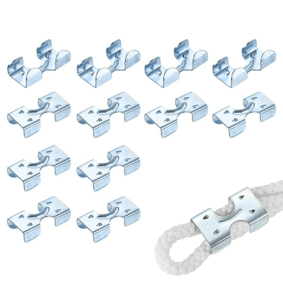Uxcell Heavy Duty Double Rope Loop Clamp, (12 Pcs), Carbon Steel Loop ...
