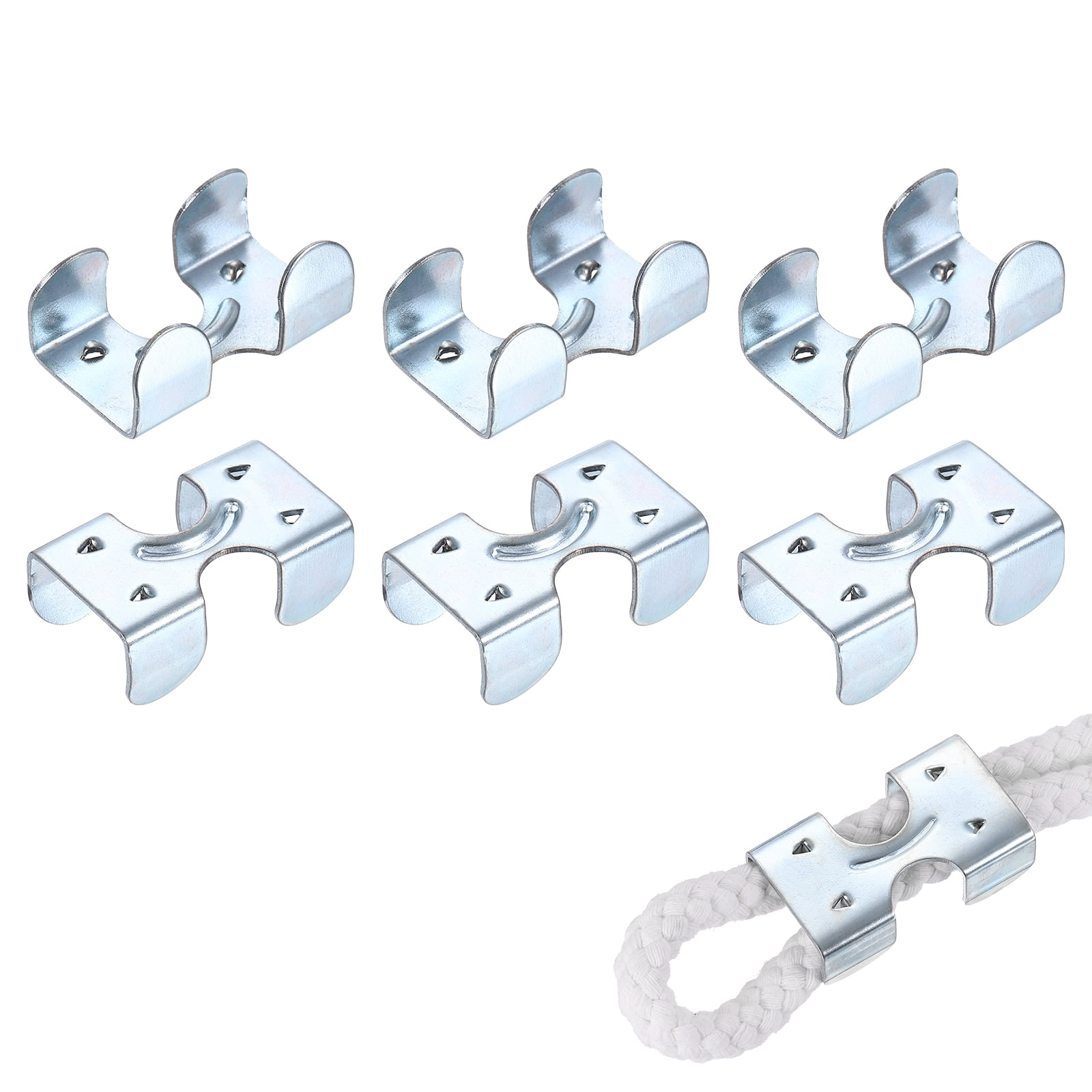 Uxcell Heavy Duty Double Rope Loop Clamp, (6 Pcs), Carbon Steel Loop ...