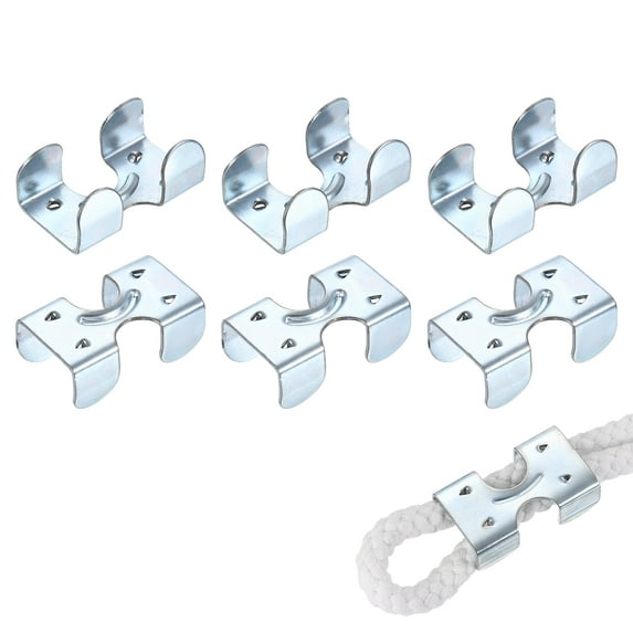 Uxcell Heavy Duty Double Rope Loop Clamp, (6 Pcs), Carbon Steel Loop ...