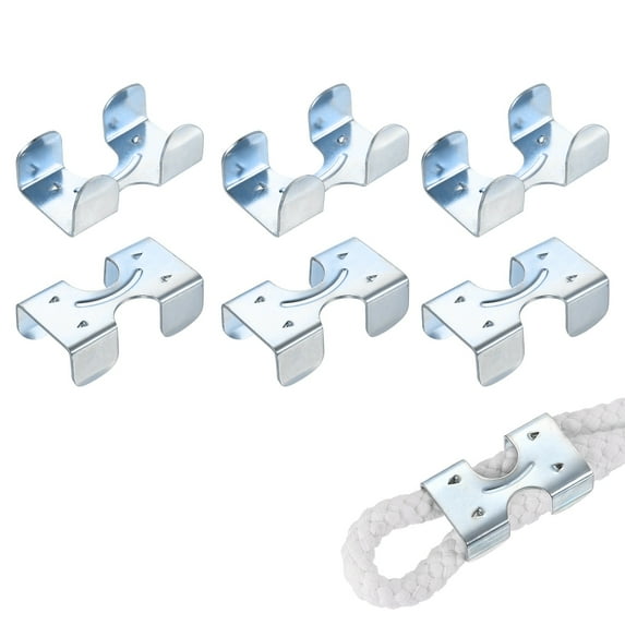 Uxcell Heavy Duty Double Rope Loop Clamp, (6 Pcs), Carbon Steel Loop ...