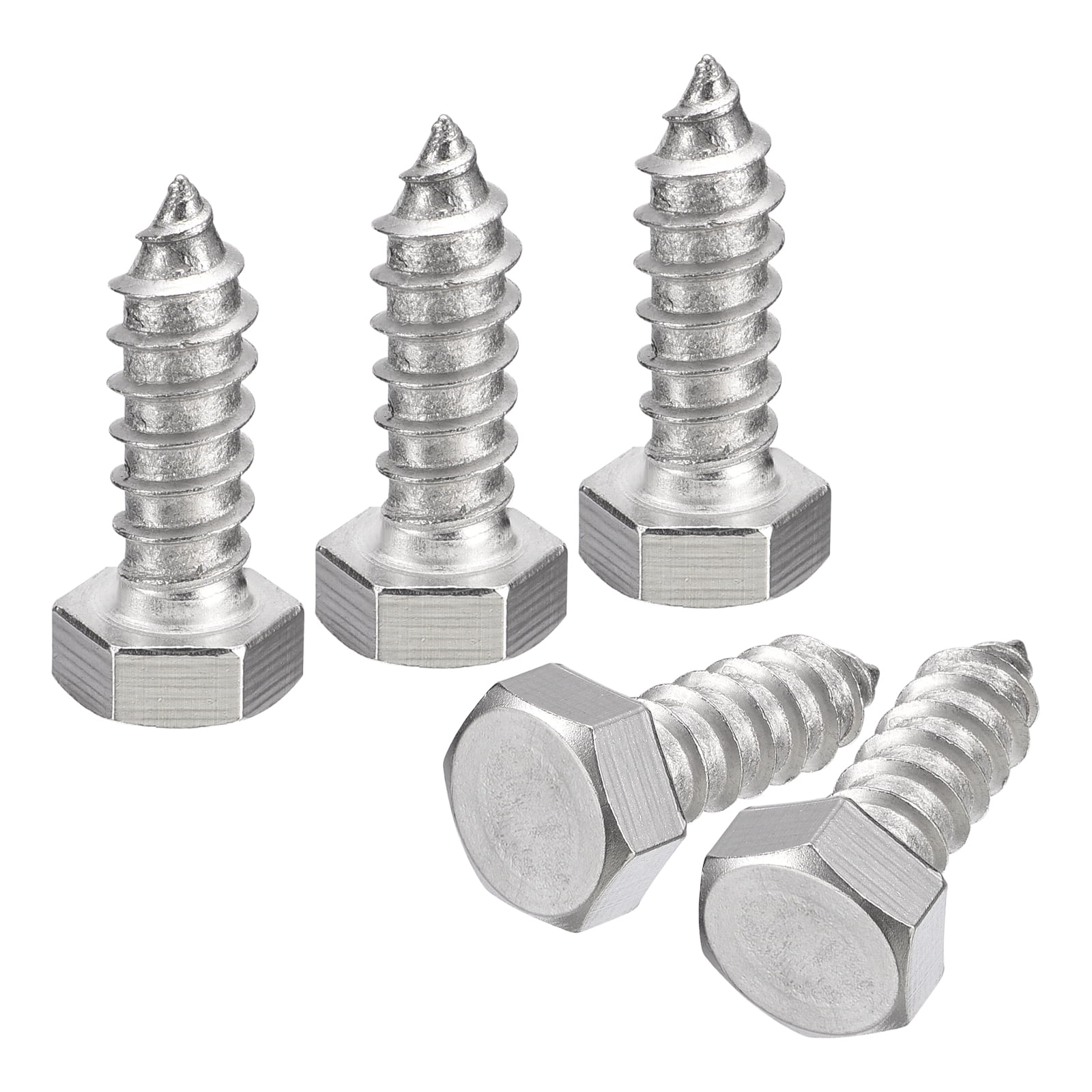 Uxcell Hex Head Lag Screws Bolts, 1/2" x 1-1/2" 304 Stainless Steel ...