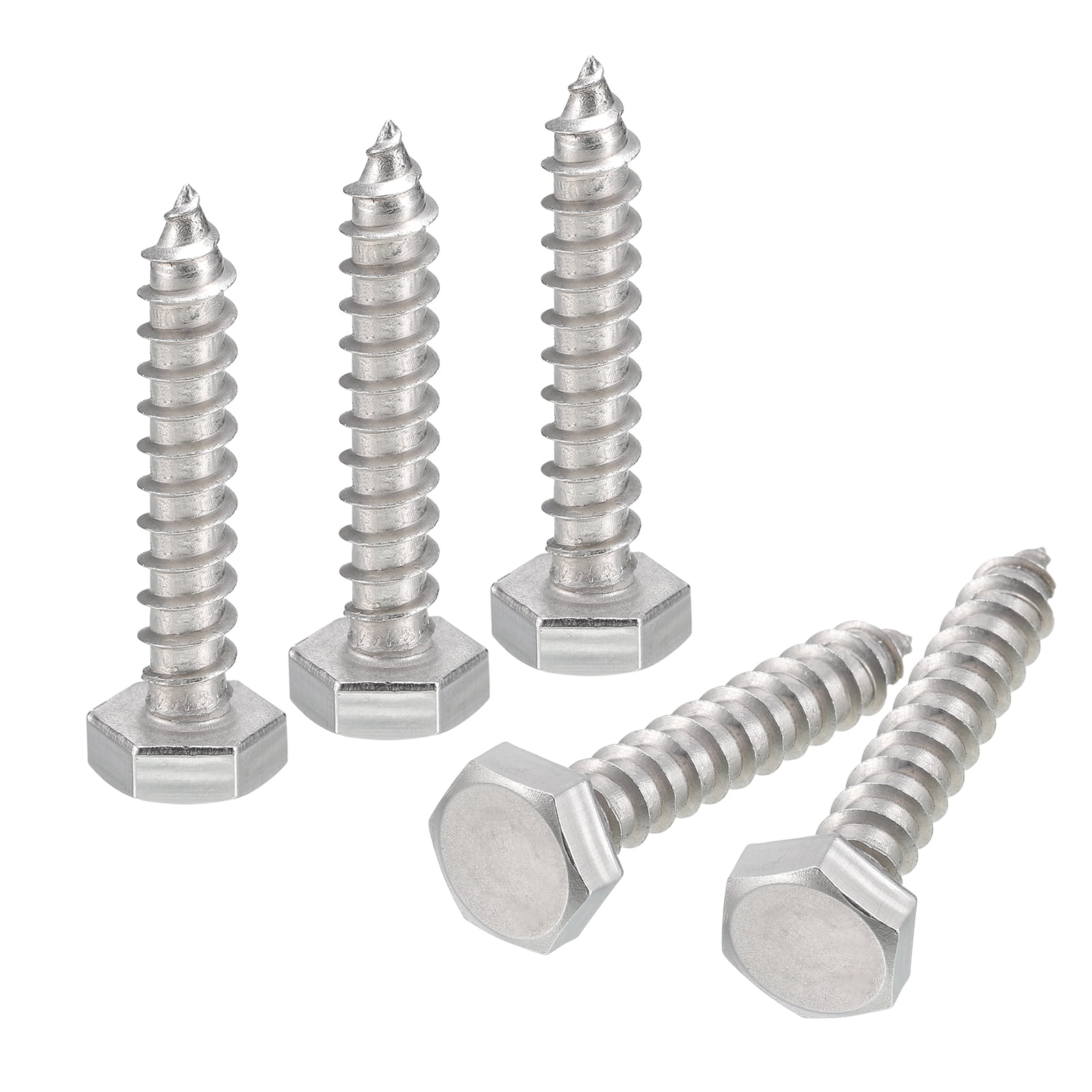 Uxcell Hex Head Lag Screws Bolts, 1/4" x 1-1/2" 304 Stainless Steel ...