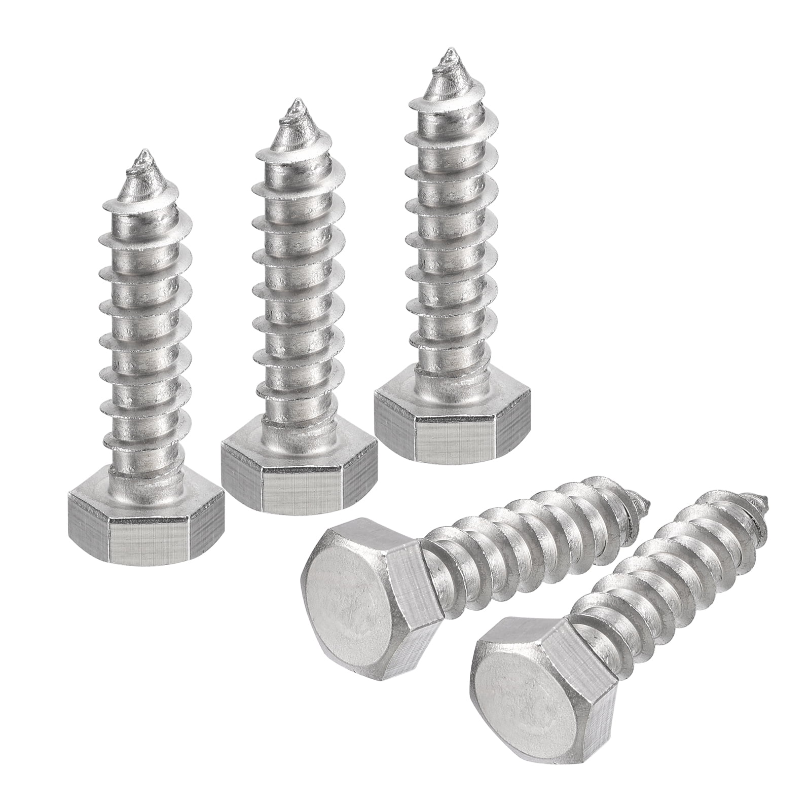 Uxcell Hex Head Lag Screws Bolts, 3/8" x 1-1/2" 304 Stainless Steel ...
