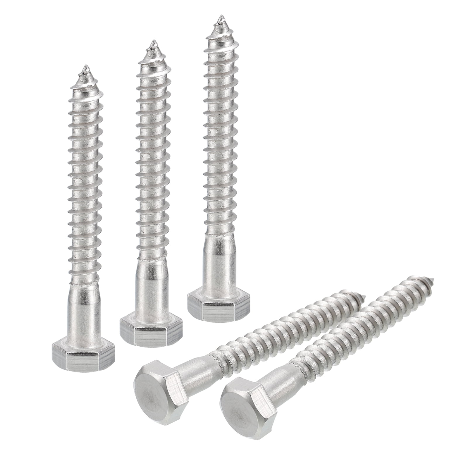 Uxcell Hex Head Lag Screws Bolts, 5/16" x 2-1/2" 304 Stainless Steel ...