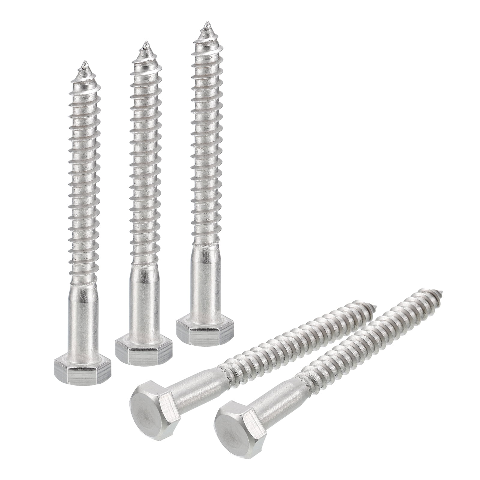 Uxcell Hex Head Lag Screws Bolts, 5/16" x 3" 304 Stainless Steel ...