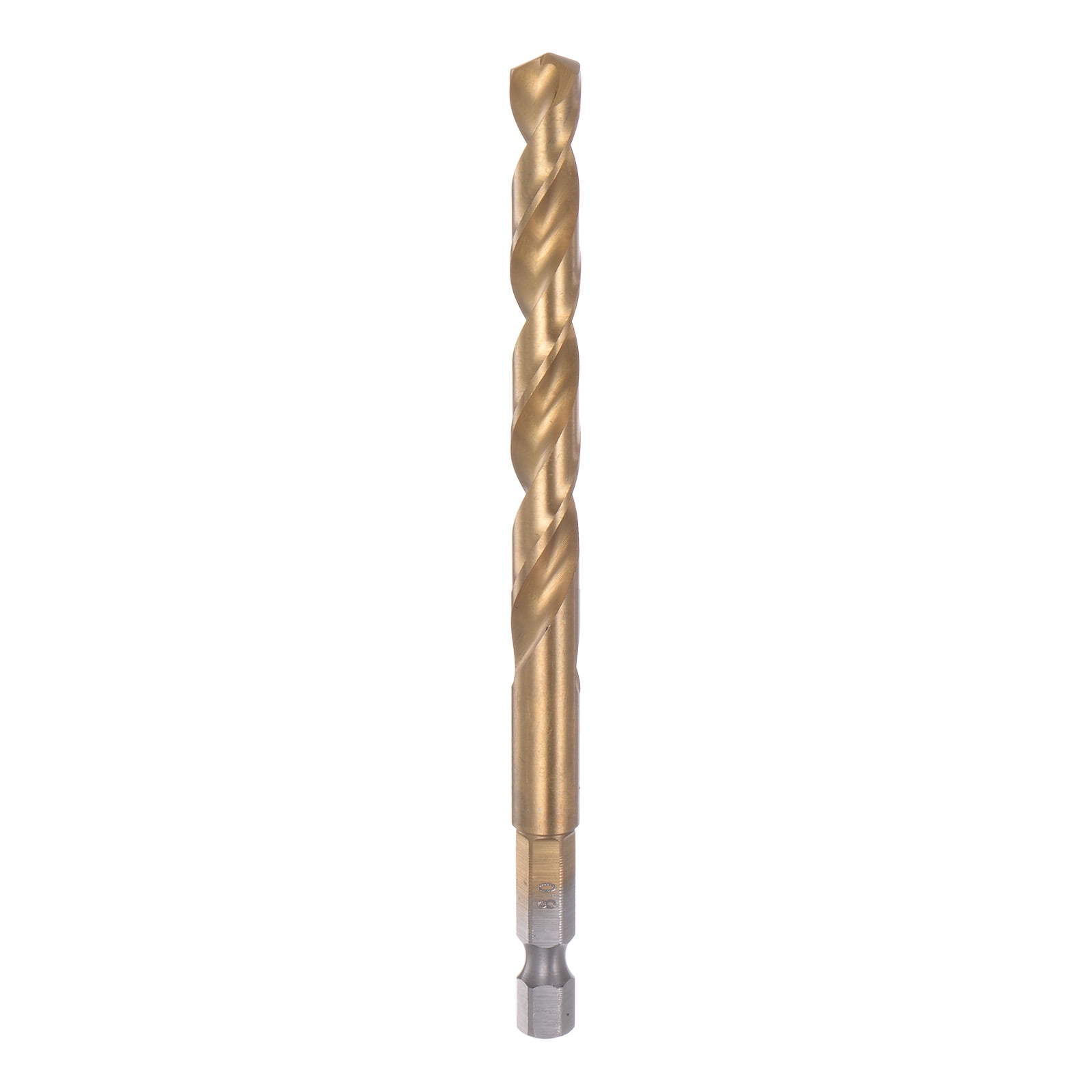 Uxcell Hex Shank Drill Bit 8mm M35 High Speed Steel Titanium Coated ...