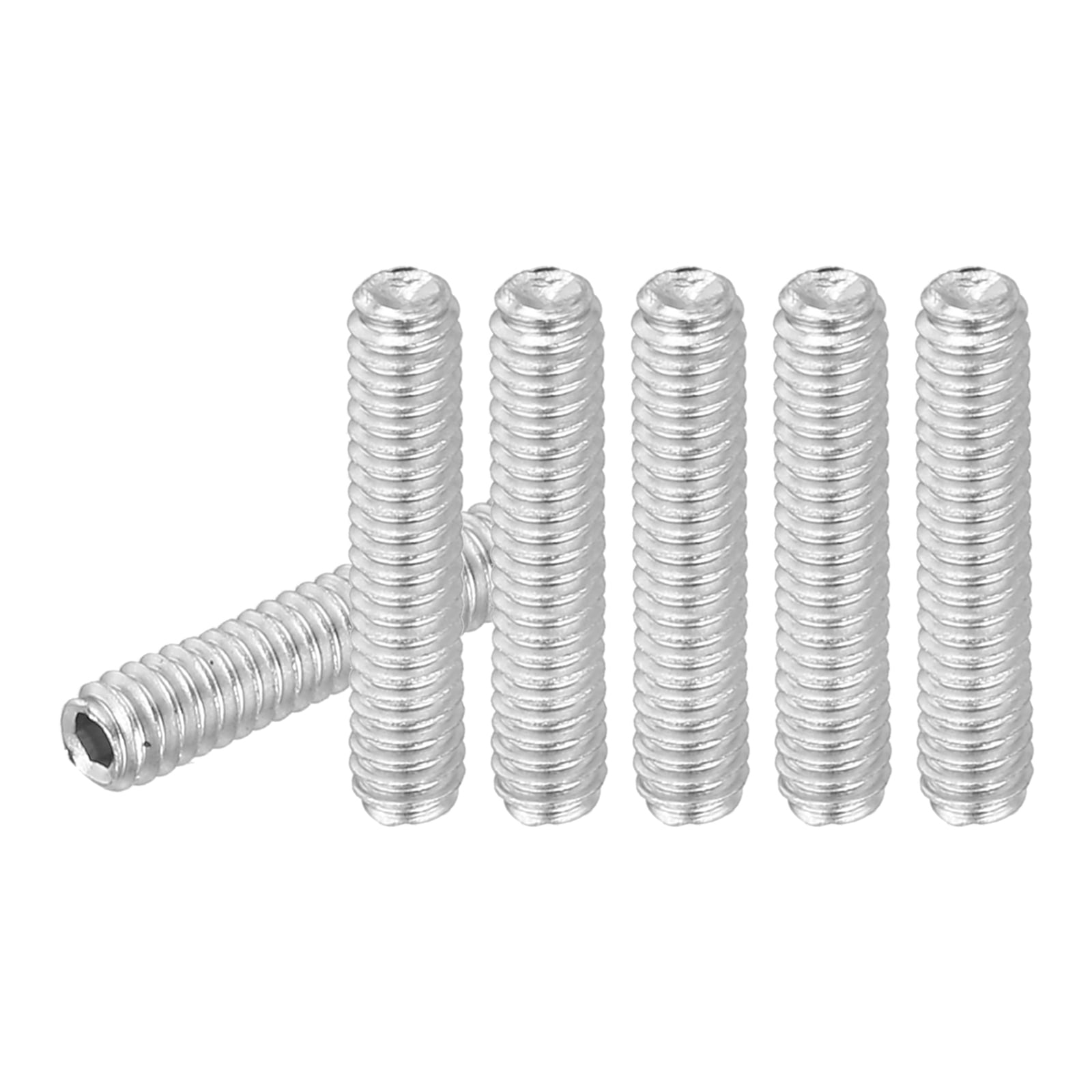 Uxcell Hex Socket Grub Screw Flat Point Grub Bolt Stainless Steel Head ...