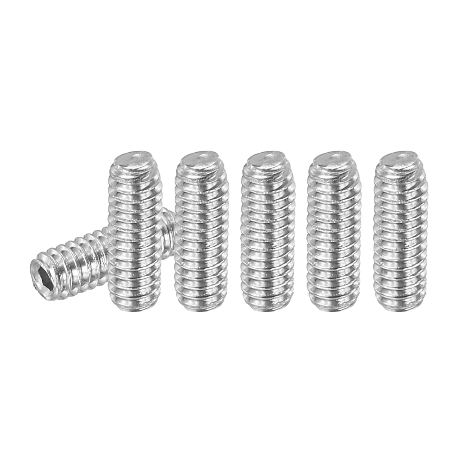 Uxcell Hex Socket Grub Screw Flat Point Grub Bolt Stainless Steel Head ...