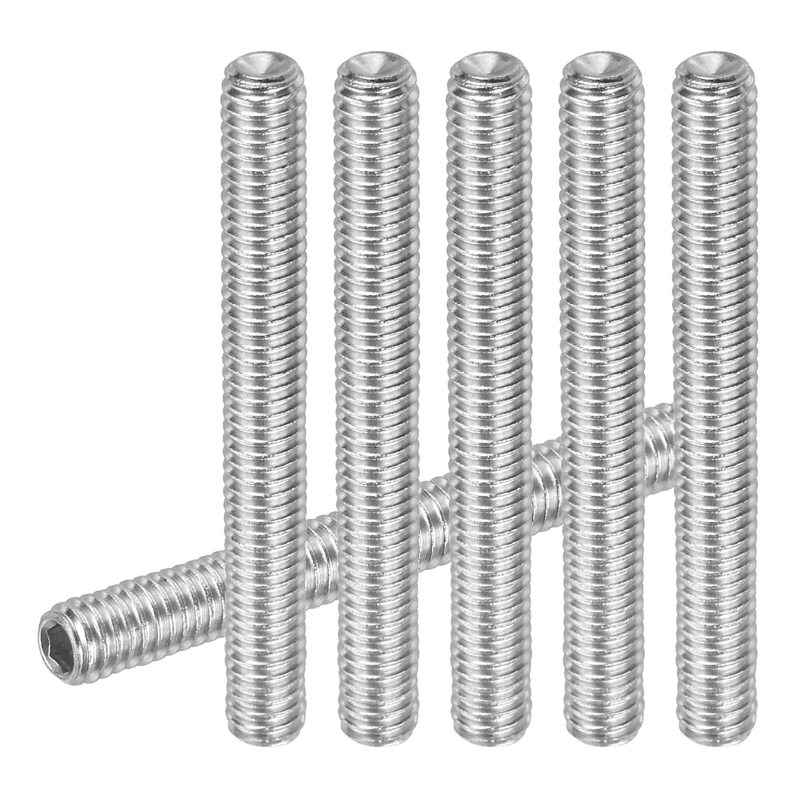 Uxcell Hex Socket Grub Screw Flat Point Grub Bolt Stainless Steel Head ...