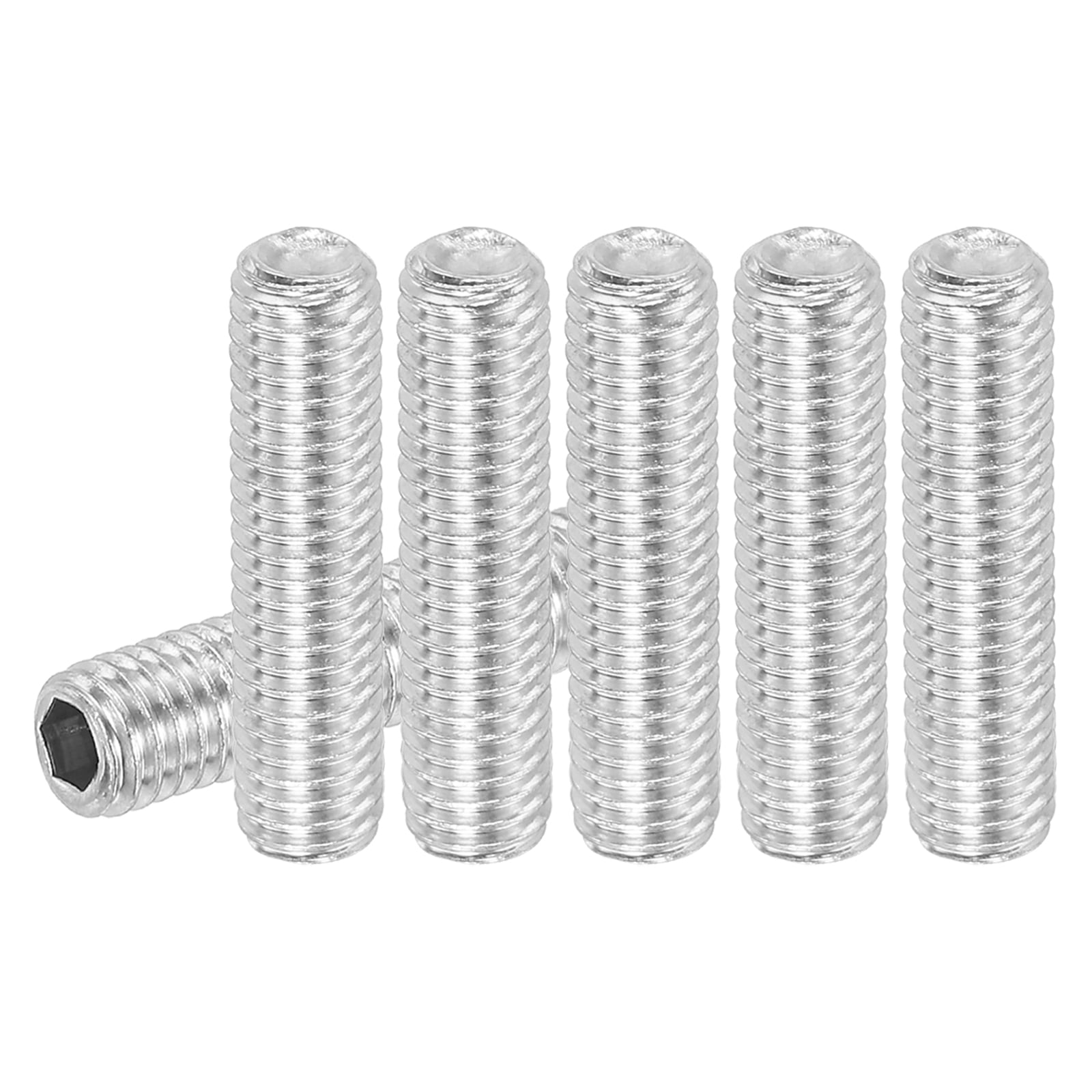 Uxcell Hex Socket Grub Screw Flat Point Grub Bolt Stainless Steel Head ...