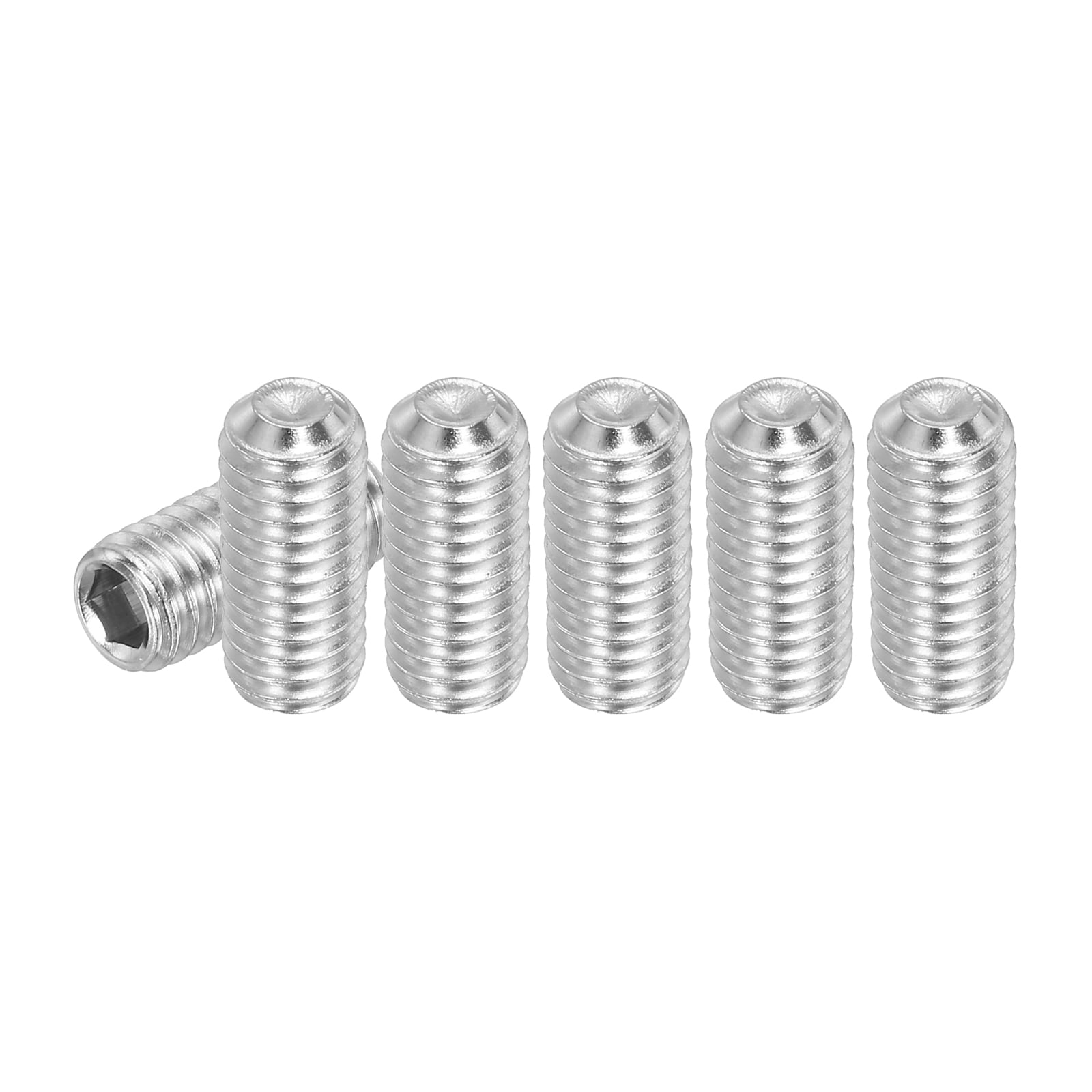 Uxcell Hex Socket Grub Screw Flat Point Grub Bolt Stainless Steel Head ...