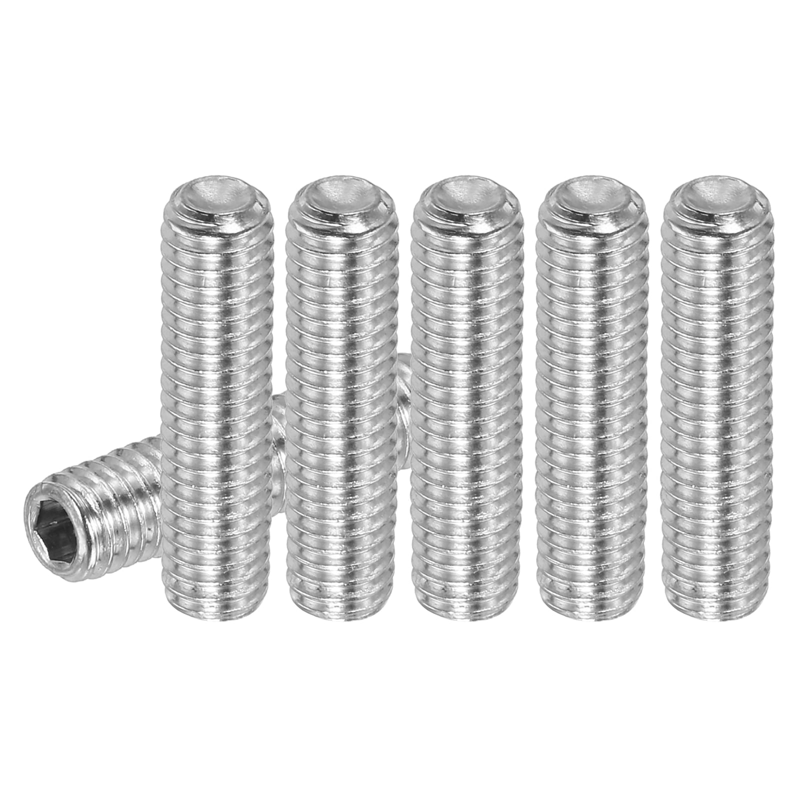 Uxcell Hex Socket Grub Screw Flat Point Grub Bolt Stainless Steel Head ...