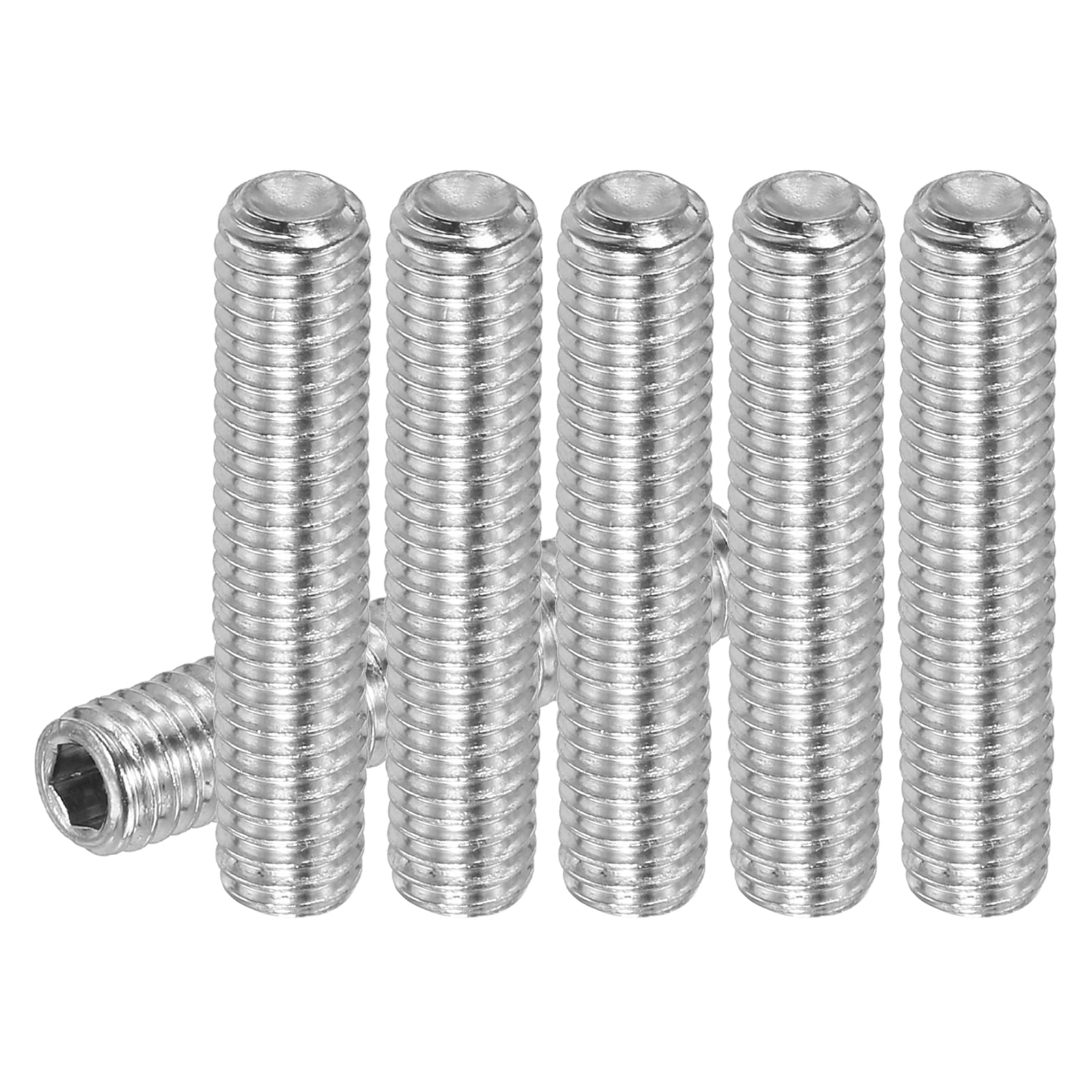 Uxcell Hex Socket Grub Screw Flat Point Grub Bolt Stainless Steel Head ...