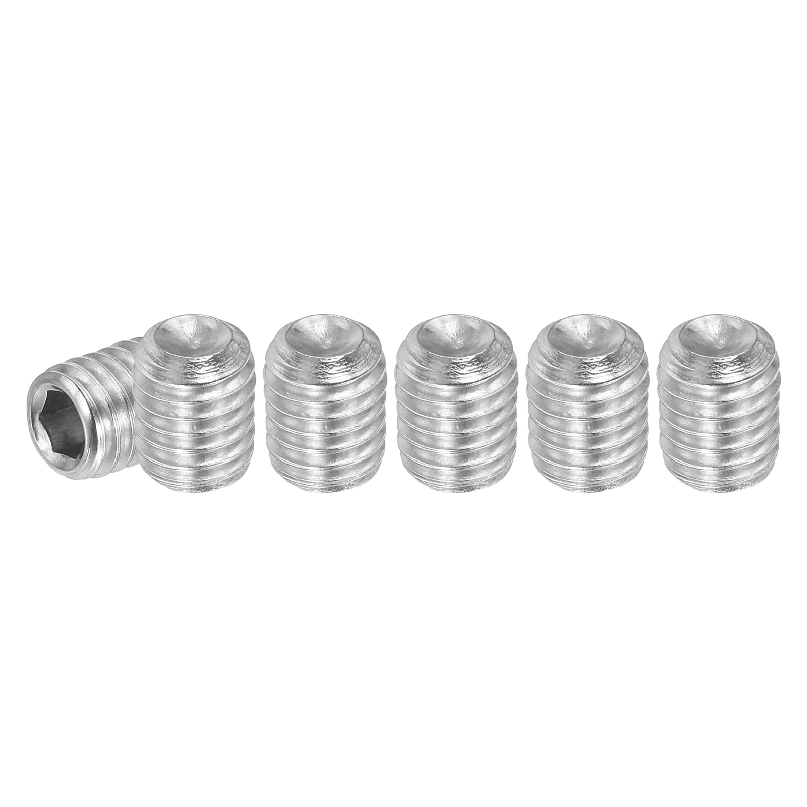 Uxcell Hex Socket Grub Screw Flat Point Grub Bolt Stainless Steel Head ...