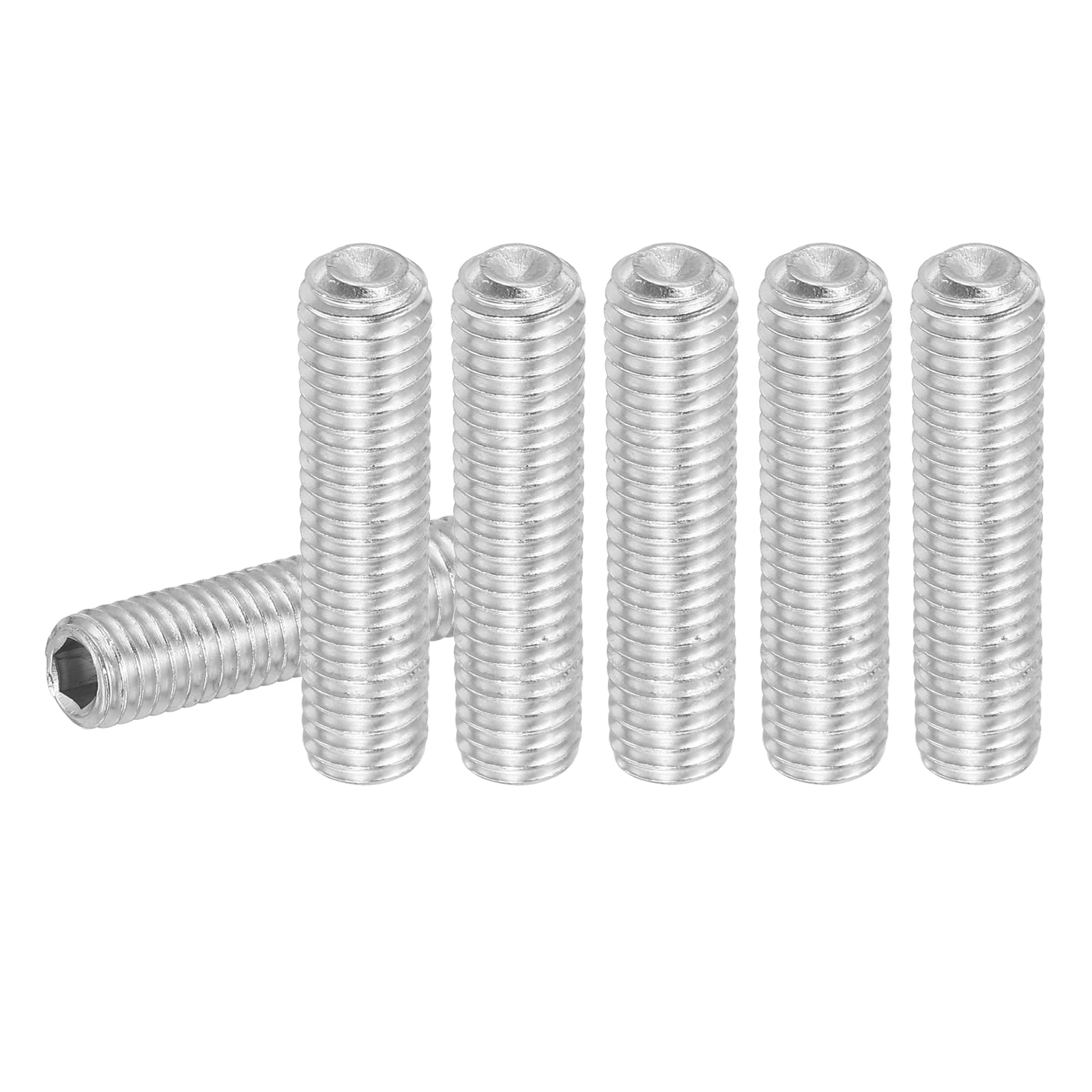 Uxcell Hex Socket Grub Screw Flat Point Grub Bolt Stainless Steel Head ...