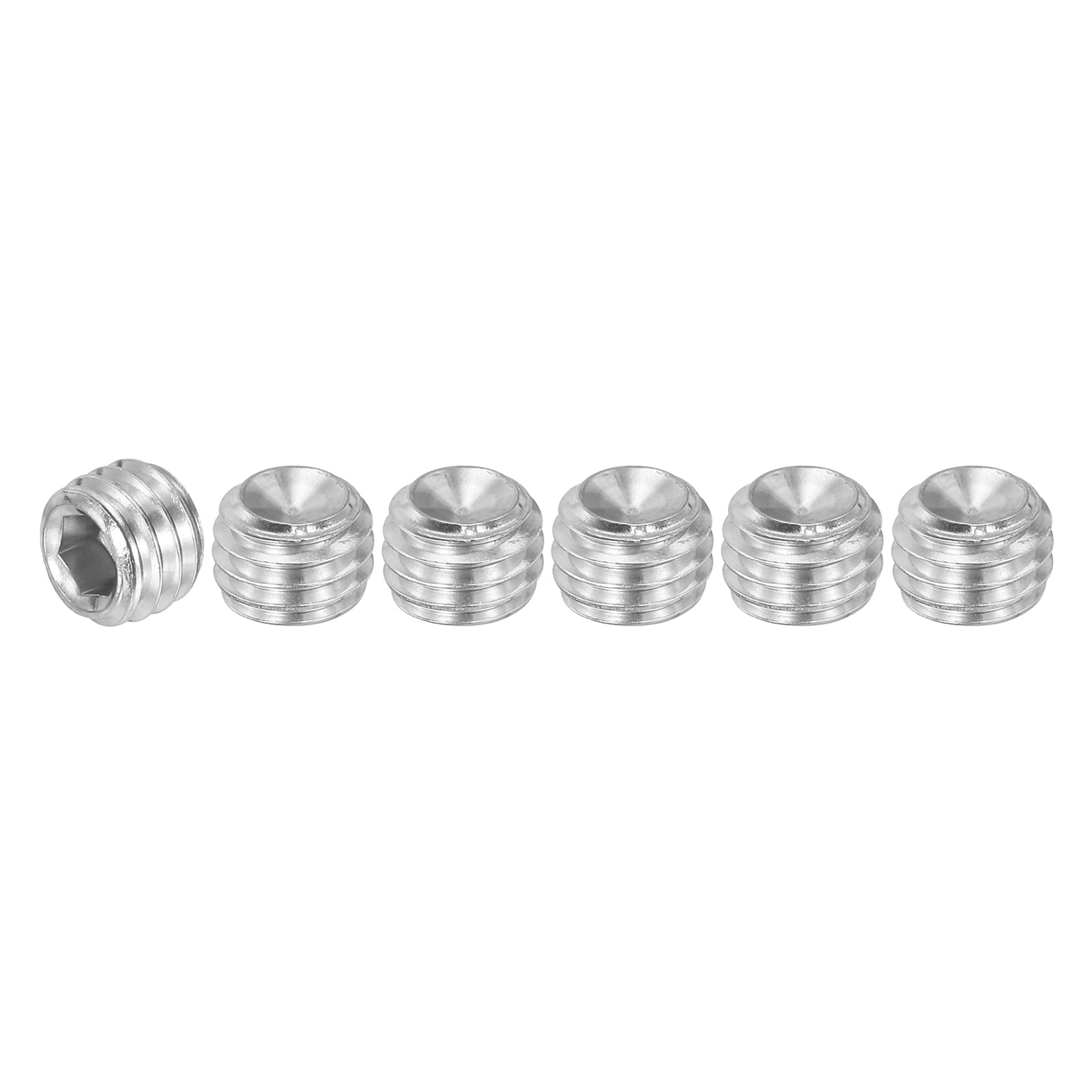 Uxcell Hex Socket Grub Screw Flat Point Grub Bolt Stainless Steel Head ...