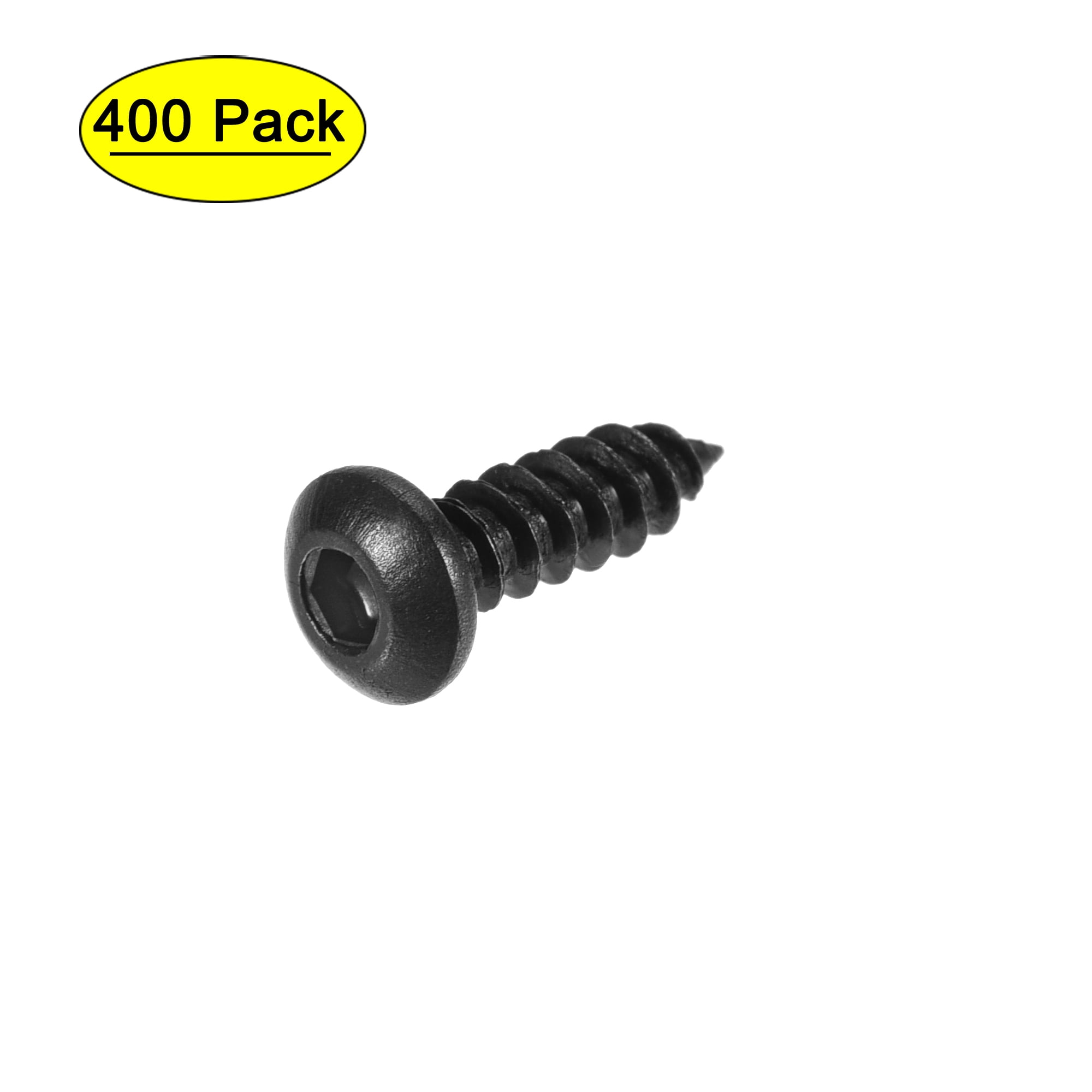 Uxcell Hex Socket Self Tapping Screws, M3 x 10mm Carbon Steel Wood Screw 400 Pack - Walmart.com