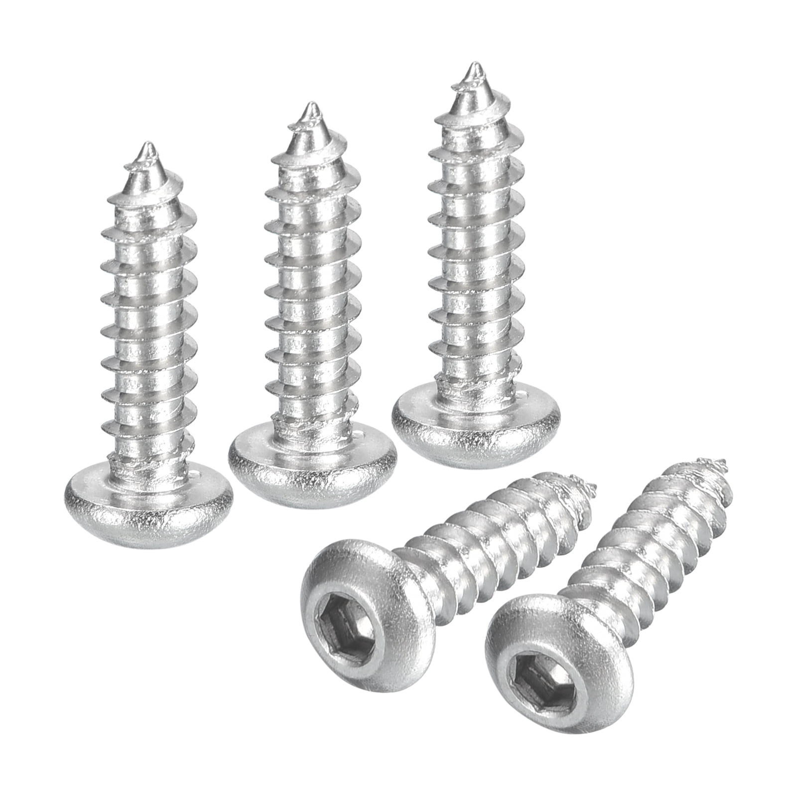Uxcell Hex Socket Self Tapping Screws, M3 x 12mm 304 Stainless Steel Wood Screw 200pack ...
