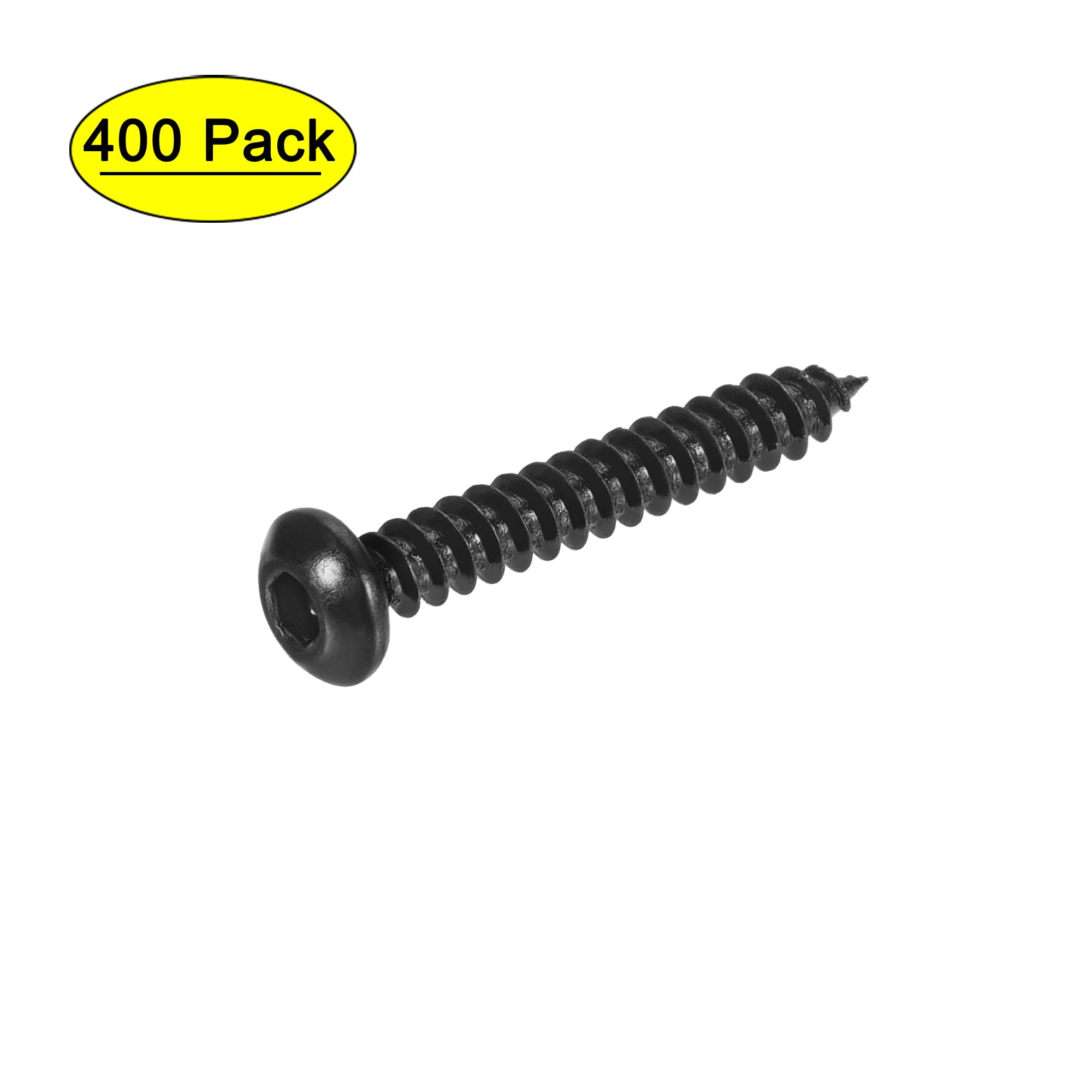 Uxcell Hex Socket Self Tapping Screws, M3 x 20mm Carbon Steel Wood Screw 400 Pack - Walmart.com