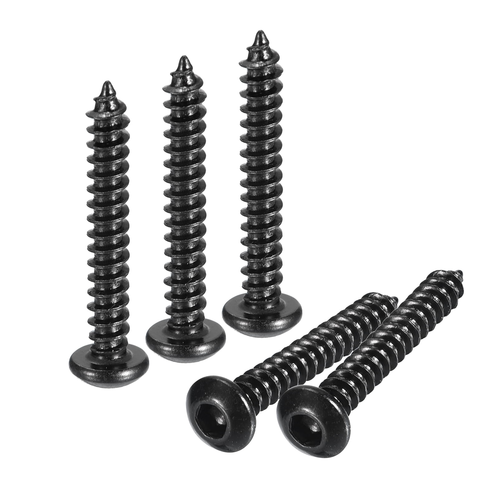 Uxcell Hex Socket Self Tapping Screws, M3 x 20mm Carbon Steel Wood Screw 50pack - Walmart.com