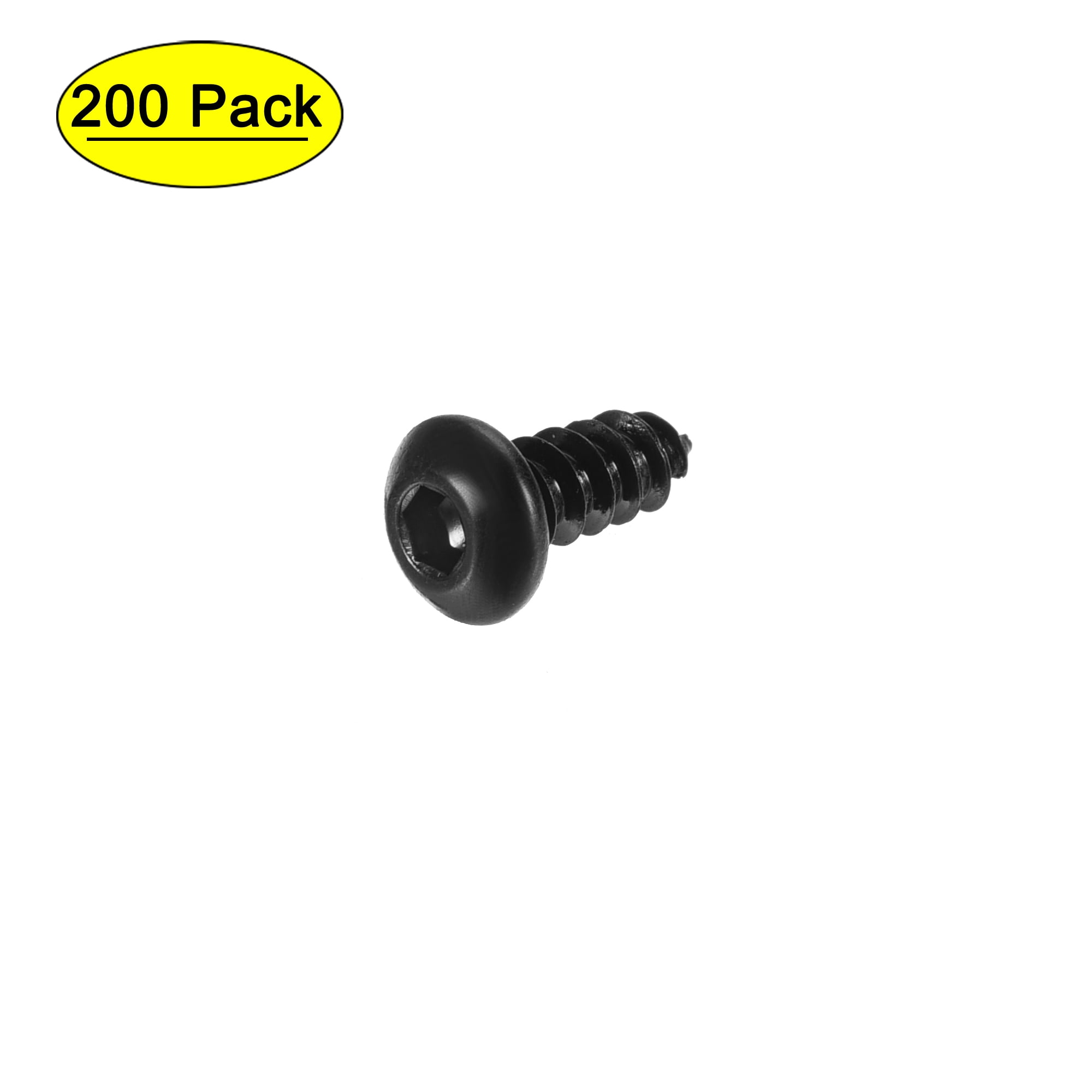 Uxcell Hex Socket Self Tapping Screws, M3 x 8mm Carbon Steel Wood Screw 200 Pack - Walmart.com