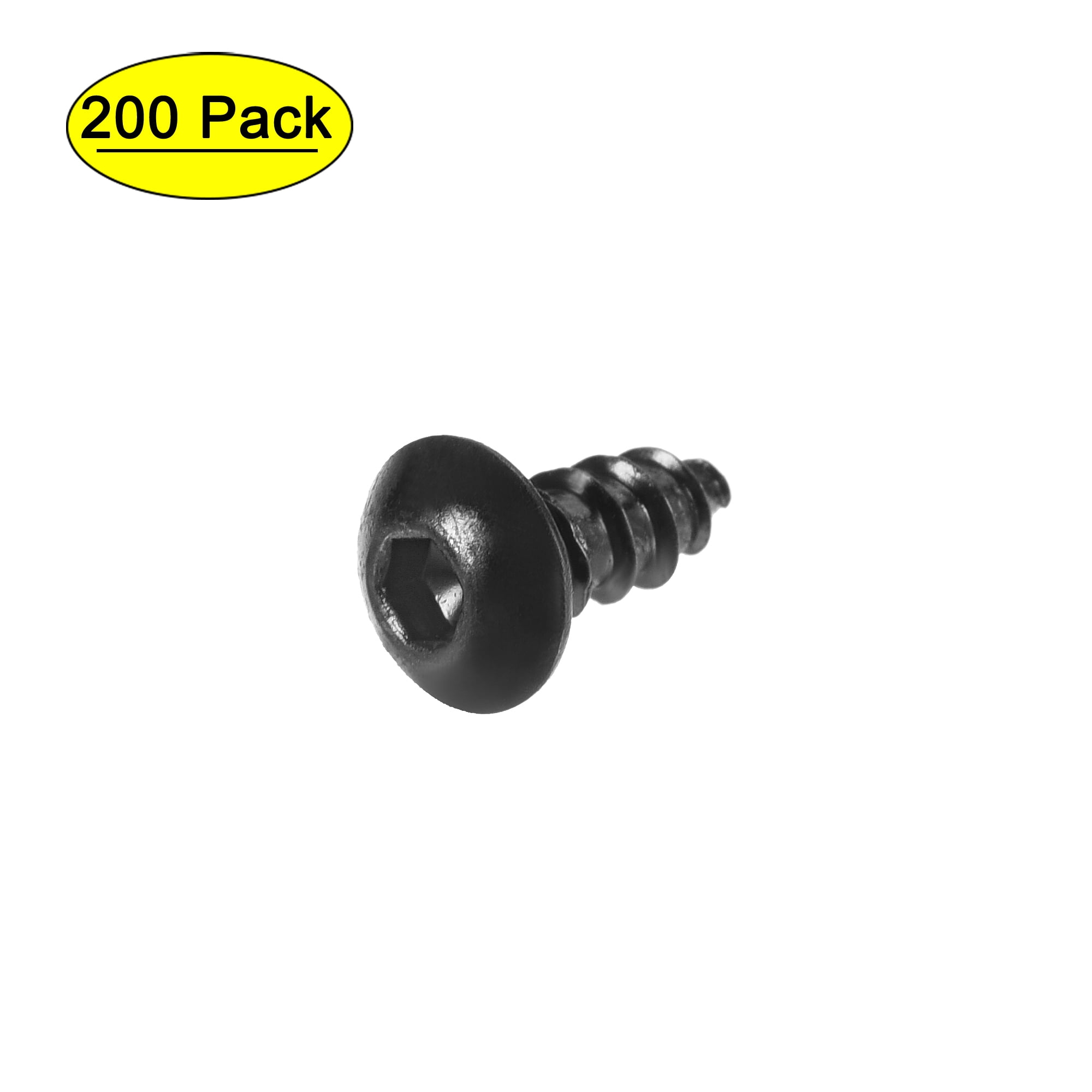 Uxcell Hex Socket Self Tapping Screws, M4 x 10mm Carbon Steel Wood Screw 200 Pack - Walmart.com