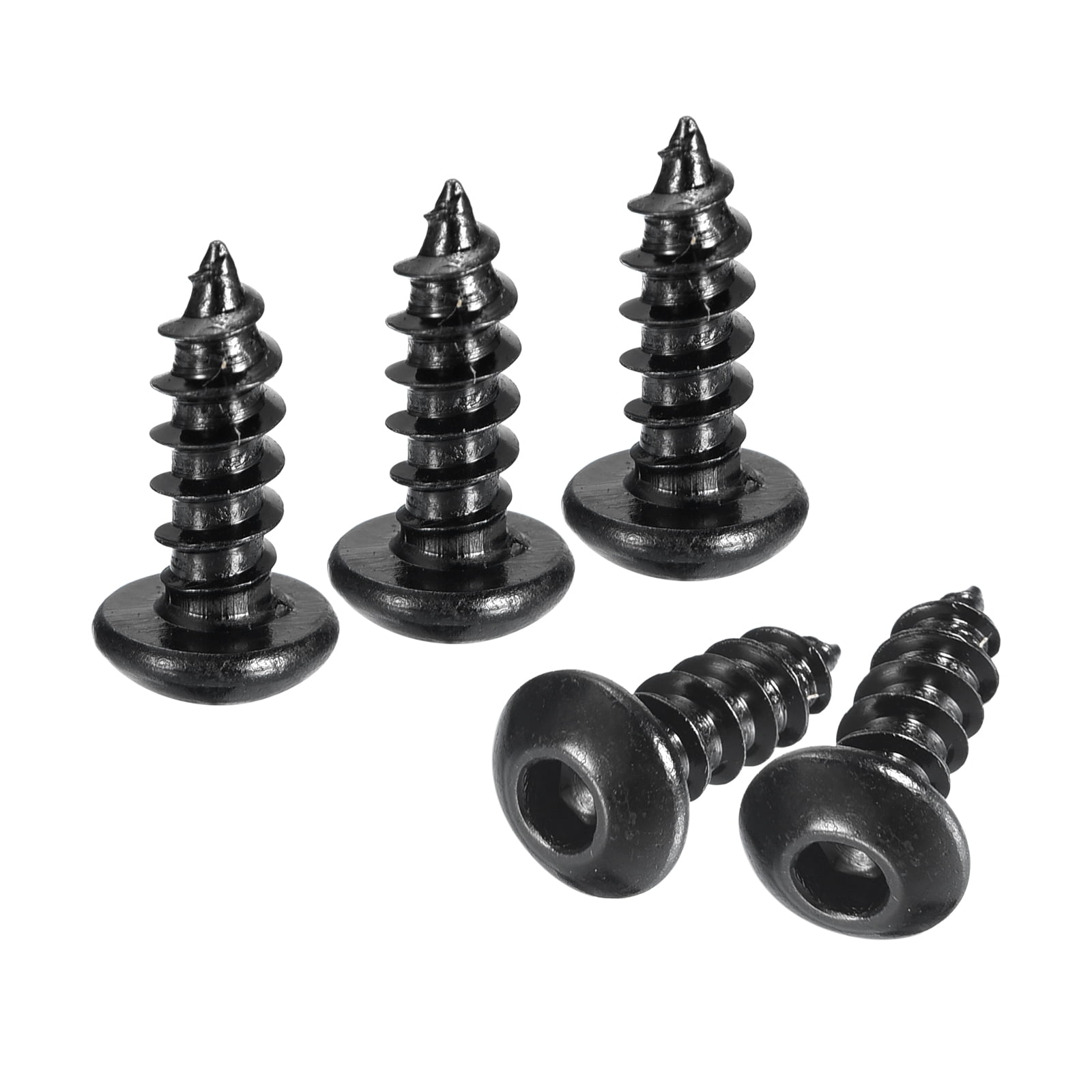 Uxcell Hex Socket Self Tapping Screws, M4 x 10mm Carbon Steel Wood Screw 25pack - Walmart.com