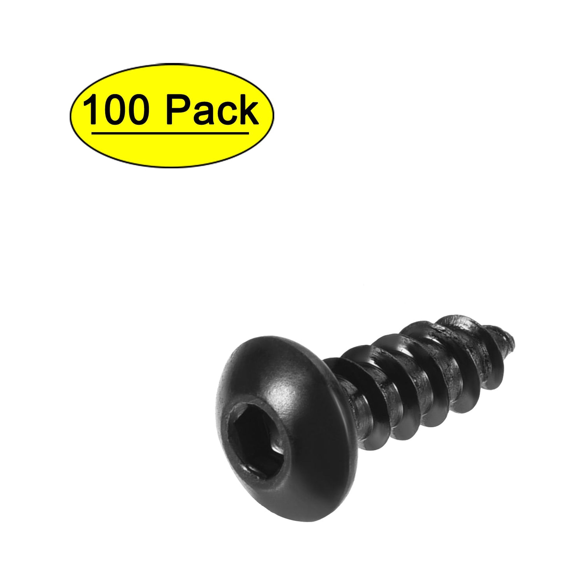 Uxcell Hex Socket Self Tapping Screws, M4 x 12mm Carbon Steel Wood Screw 100 Pack - Walmart.com
