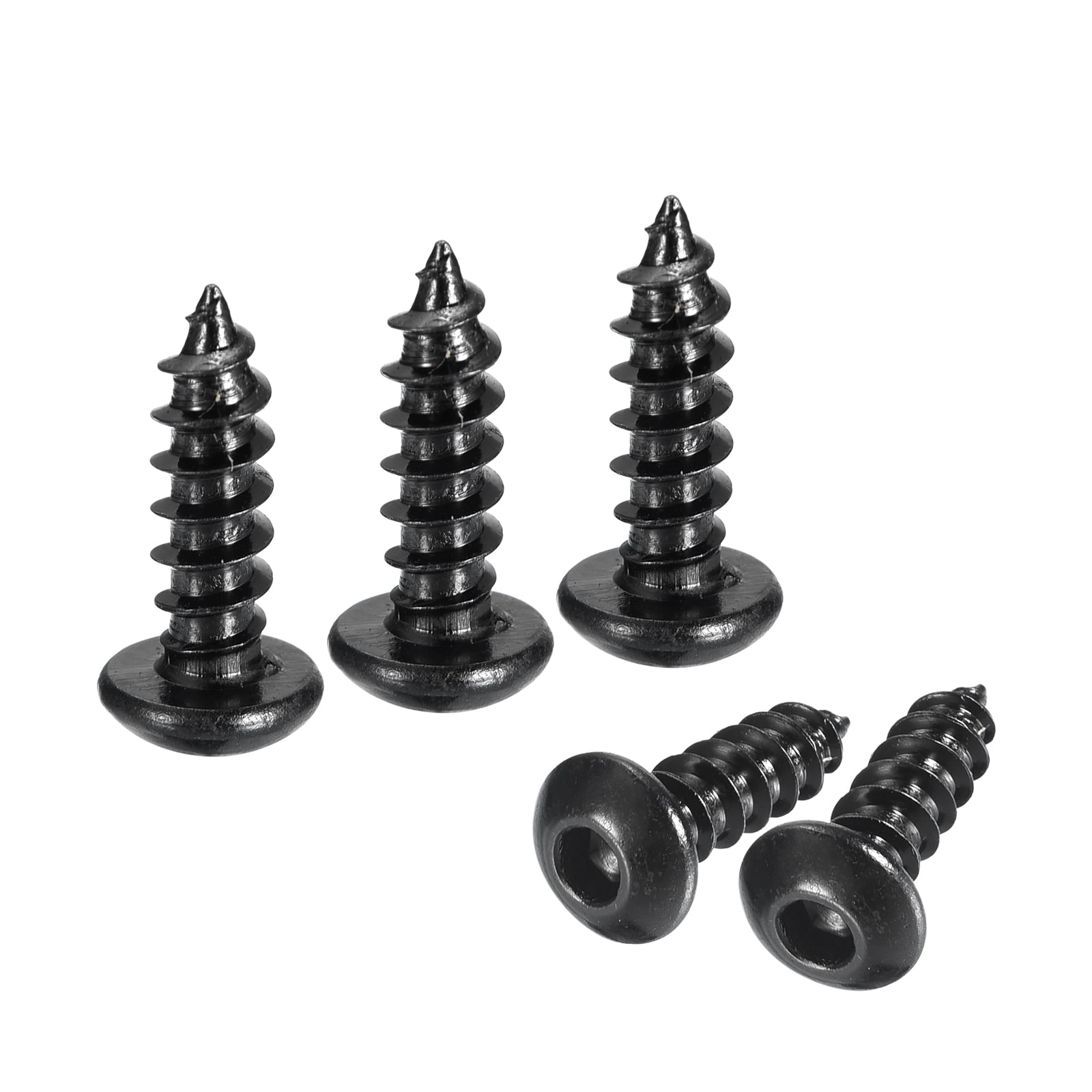 Uxcell Hex Socket Self Tapping Screws, M4 x 12mm Carbon Steel Wood Screw 50pack - Walmart.com