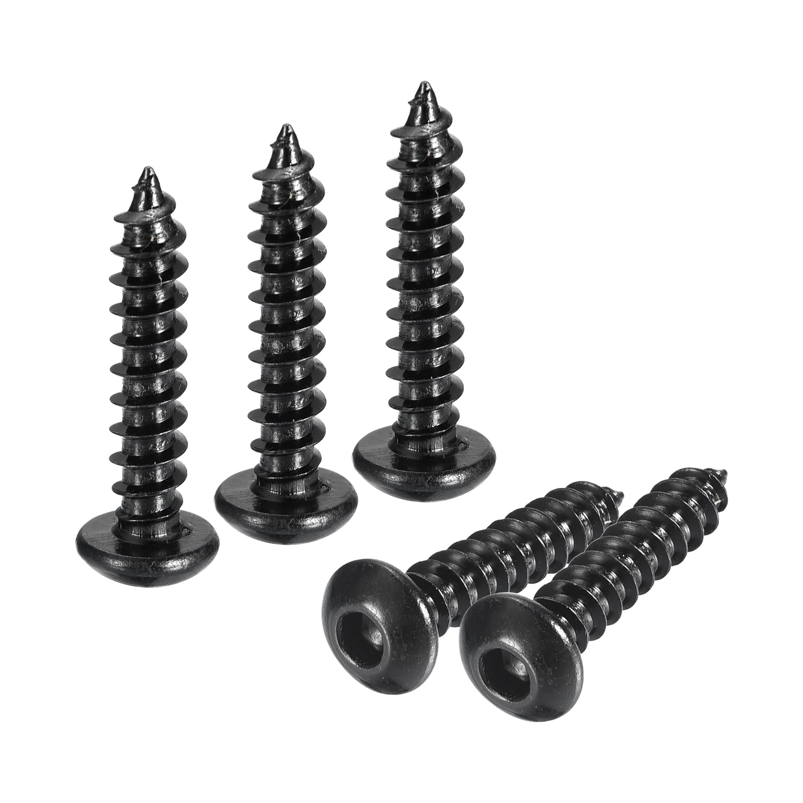 Uxcell Hex Socket Self Tapping Screws, M4 x 20mm Carbon Steel Wood Screw 50pack - Walmart.com