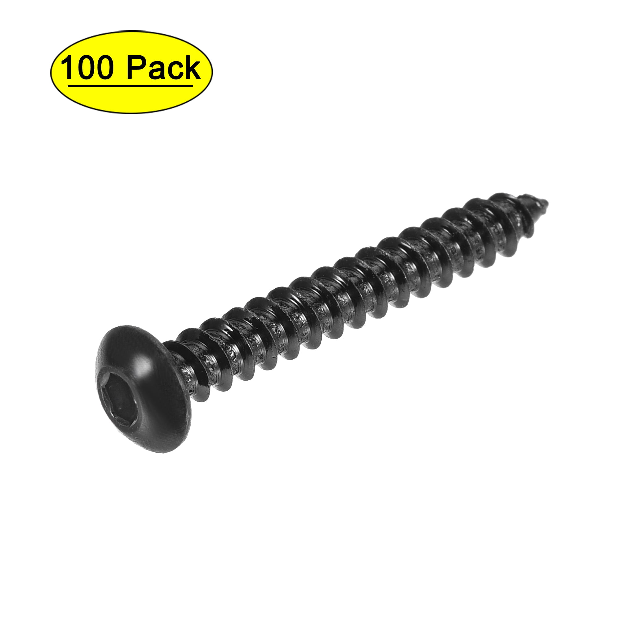 Uxcell Hex Socket Self Tapping Screws, M4 x 30mm Carbon Steel Wood Screw 100pcs - Walmart.com