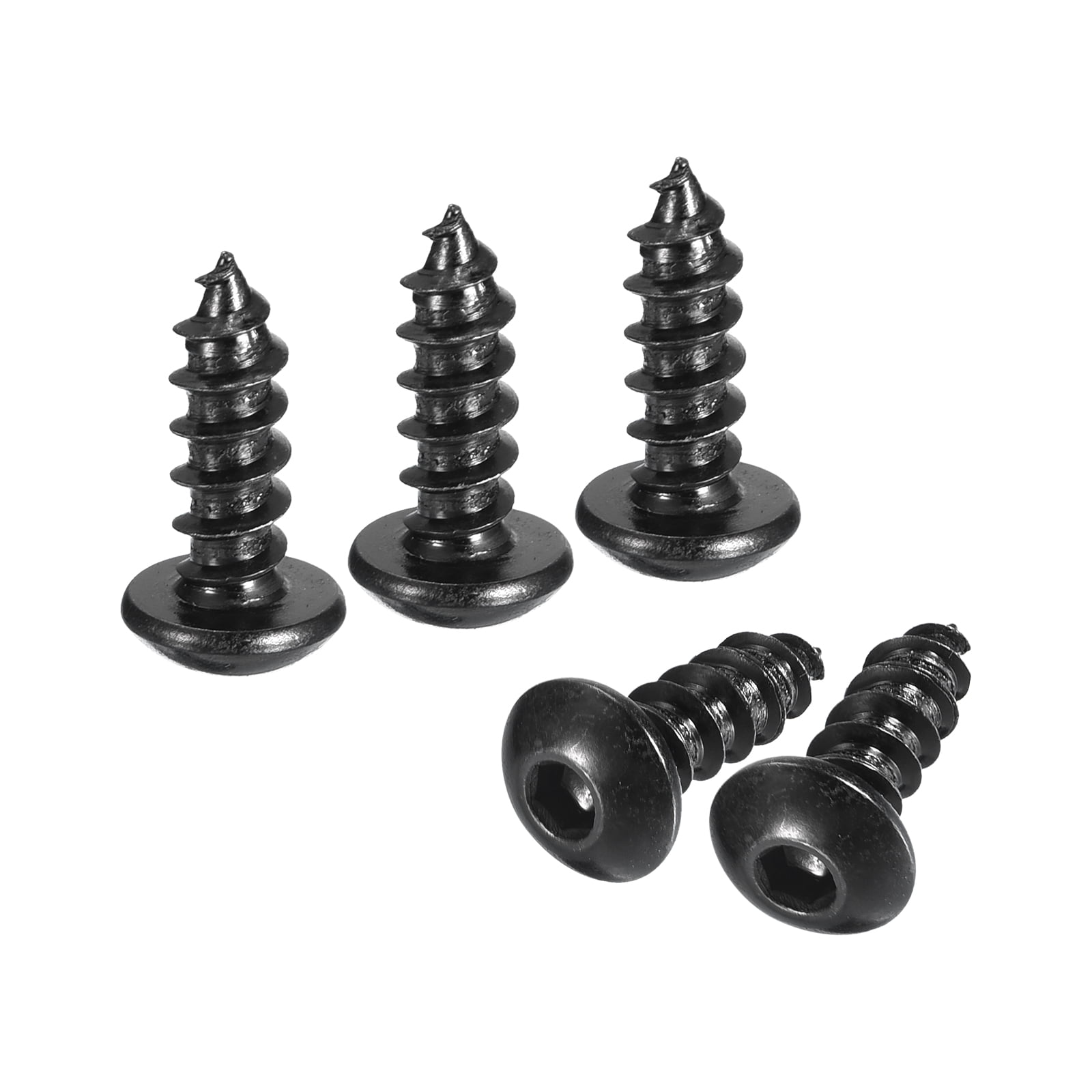 Uxcell Hex Socket Self Tapping Screws, M5 x 16mm Carbon Steel Wood Screw 25pack - Walmart.com