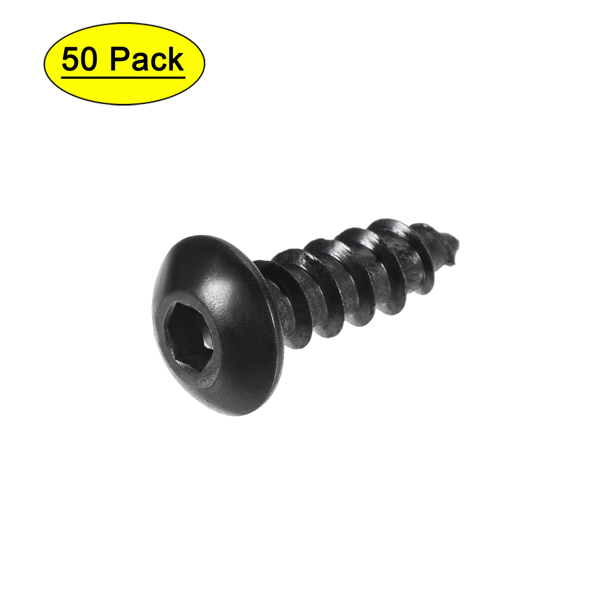 Uxcell Hex Socket Self Tapping Screws, M5 x 16mm Carbon Steel Wood Screw 50 Pack - Walmart.com