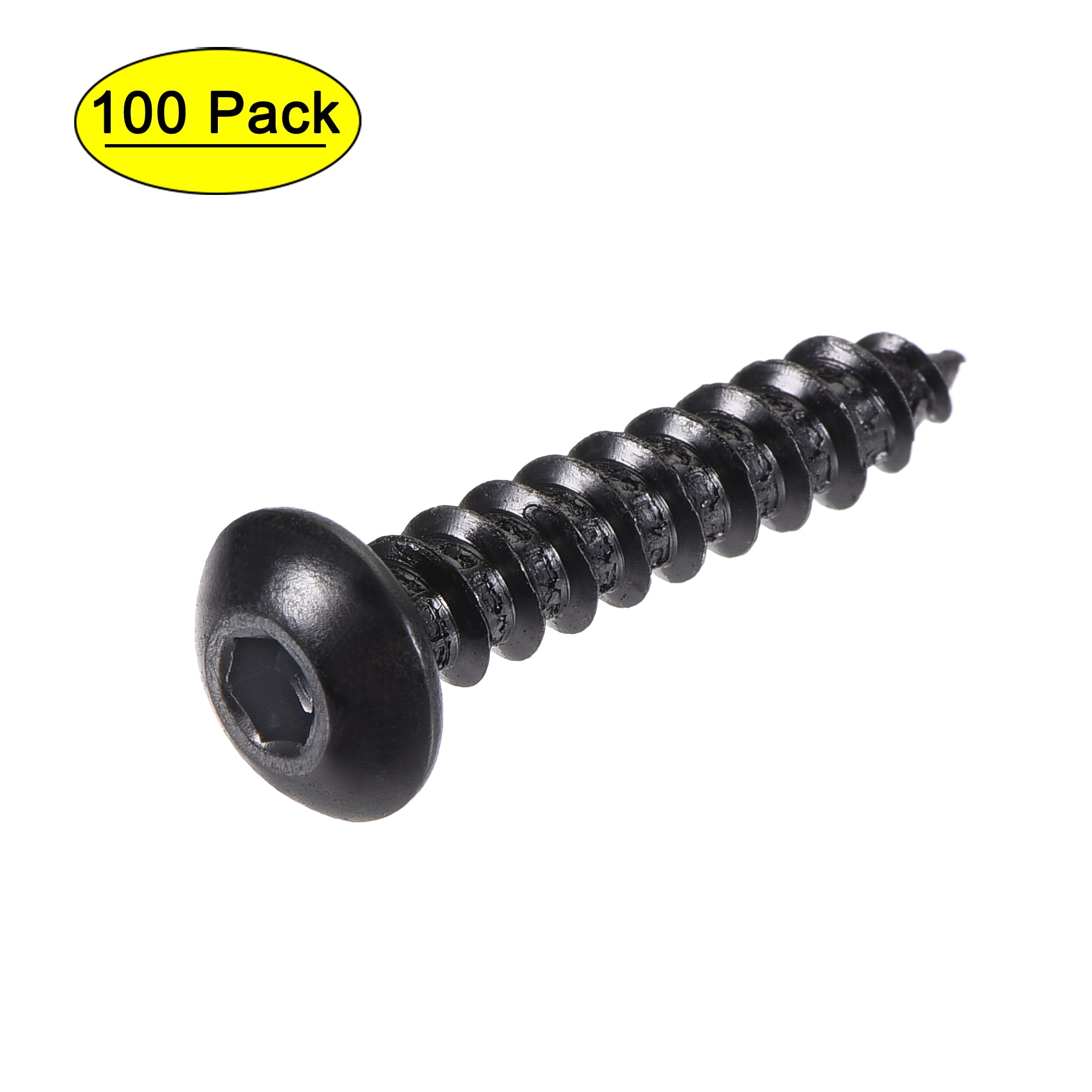 Uxcell Hex Socket Self Tapping Screws, M5 x 25mm Carbon Steel Wood Screw 100 Pack - Walmart.com