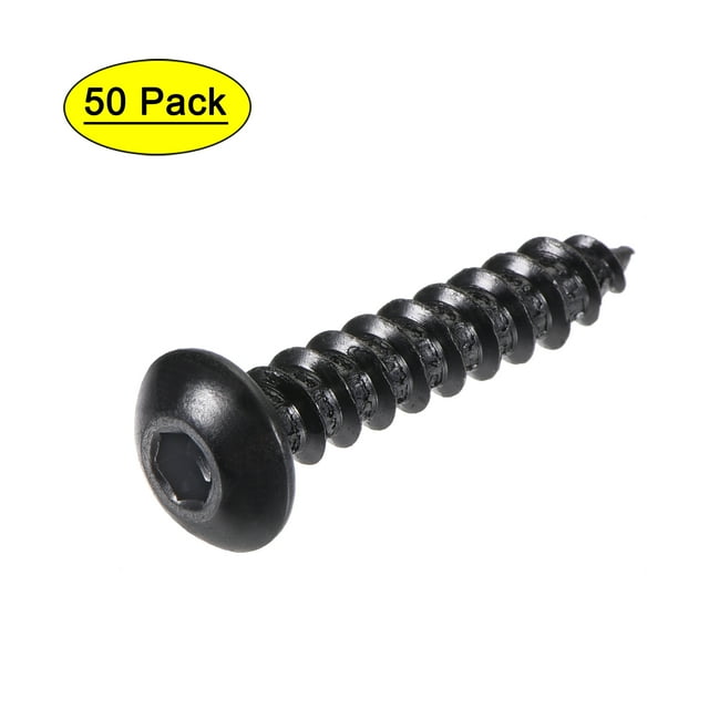 Uxcell Hex Socket Self Tapping Screws, M5 x 25mm Carbon Steel Wood Screw 50 Pack - Walmart.com