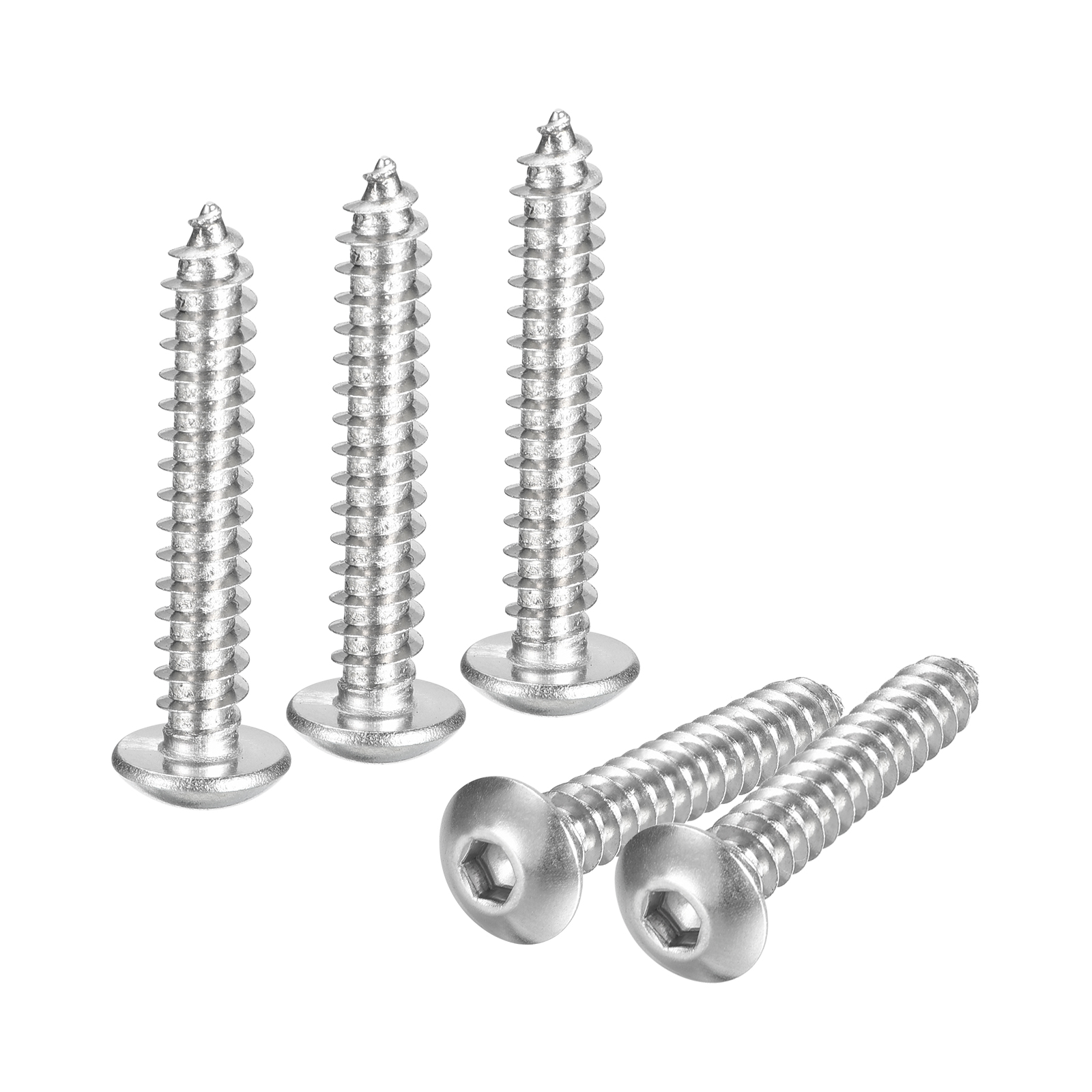 Uxcell Hex Socket Self Tapping Screws, M5 x 30mm 304 Stainless Steel Wood Screw 60pack - Walmart.com