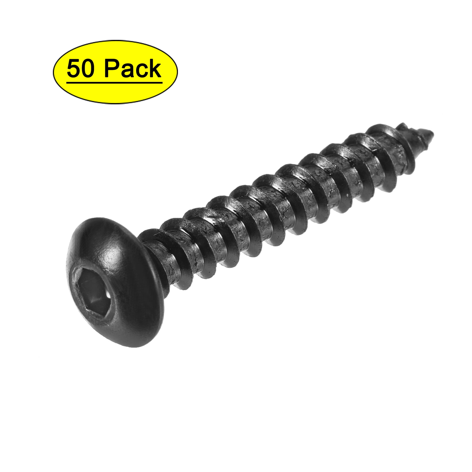 Uxcell Hex Socket Self Tapping Screws, M5 x 30mm Carbon Steel Wood Screw 50 Pack - Walmart.com