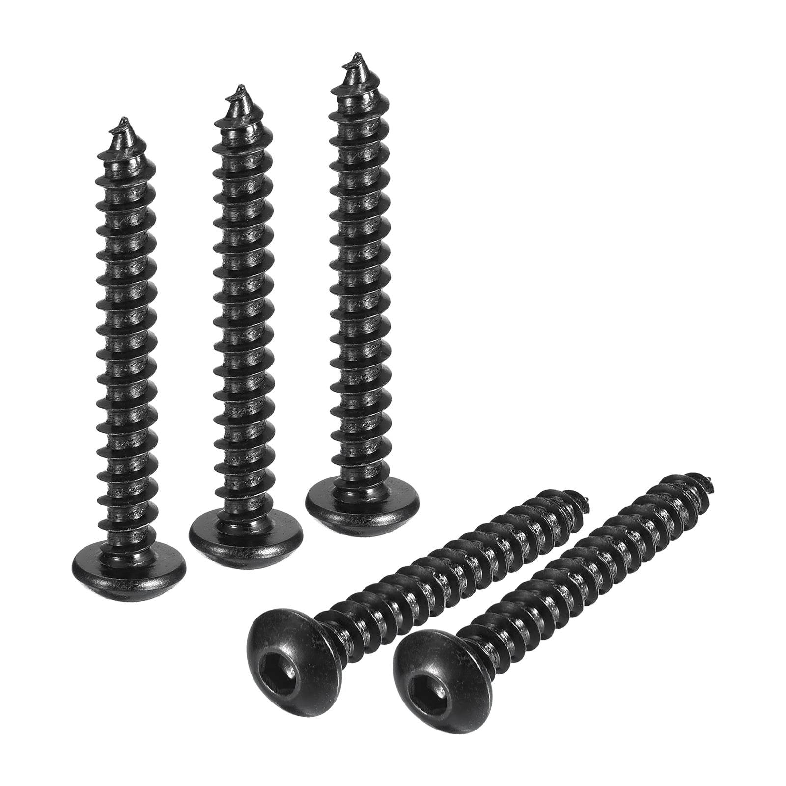 Uxcell Hex Socket Self Tapping Screws, M5 x 40mm Carbon Steel Wood Screw 200pack - Walmart ...