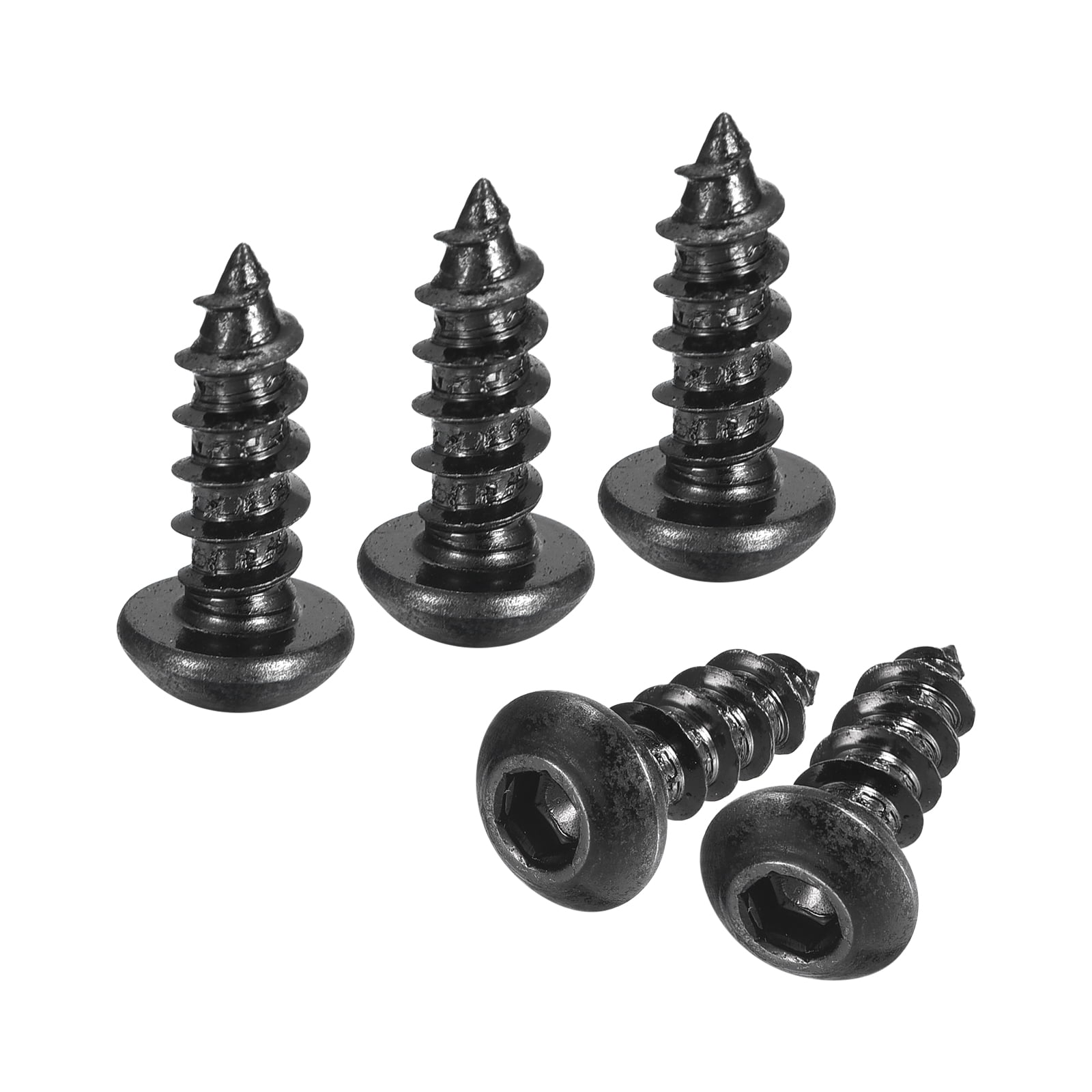 Uxcell Hex Socket Self Tapping Screws, M6 x 16mm Carbon Steel Wood Screw 25pack - Walmart.com