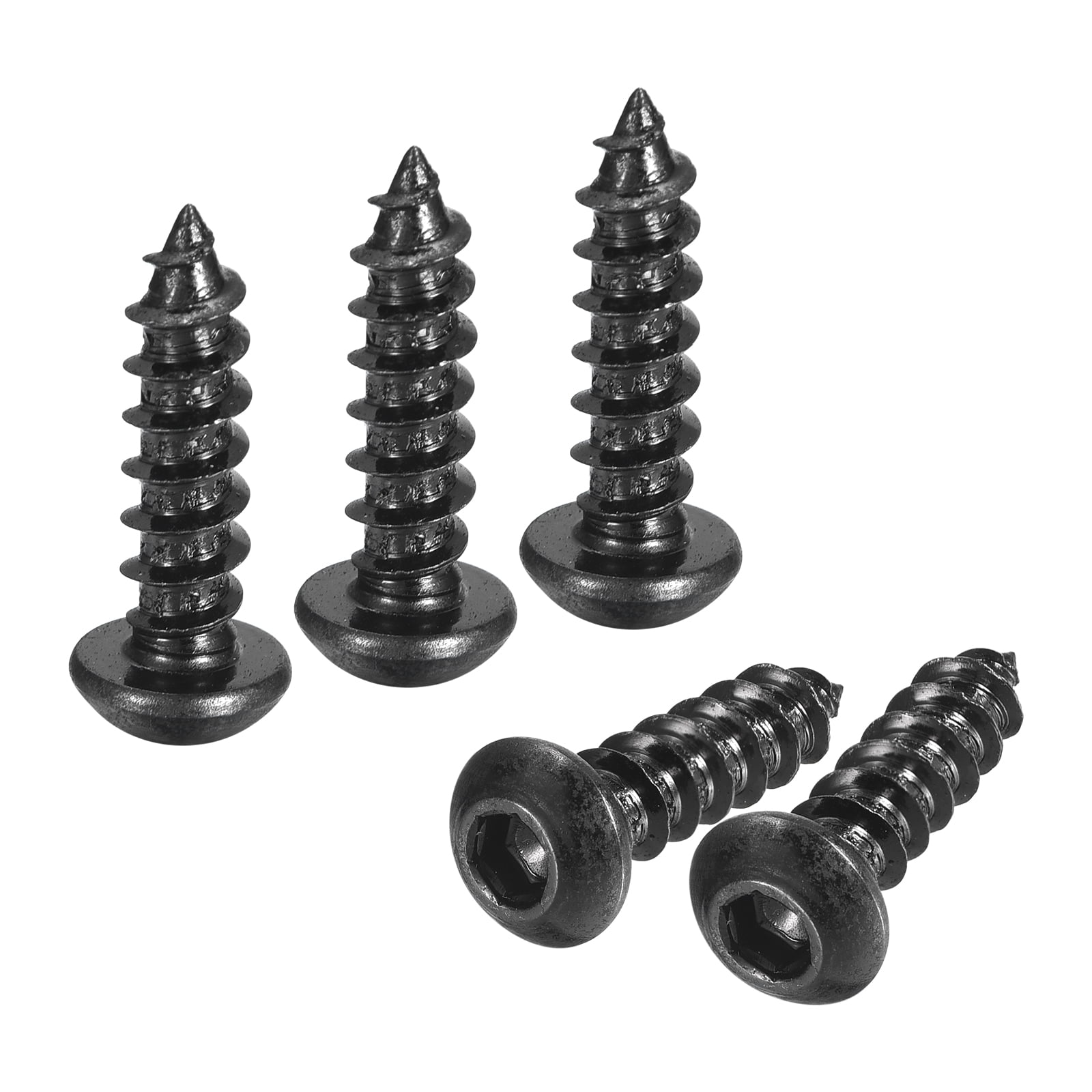 Uxcell Hex Socket Self Tapping Screws, M6 x 20mm Carbon Steel Wood Screw 200pack - Walmart.com