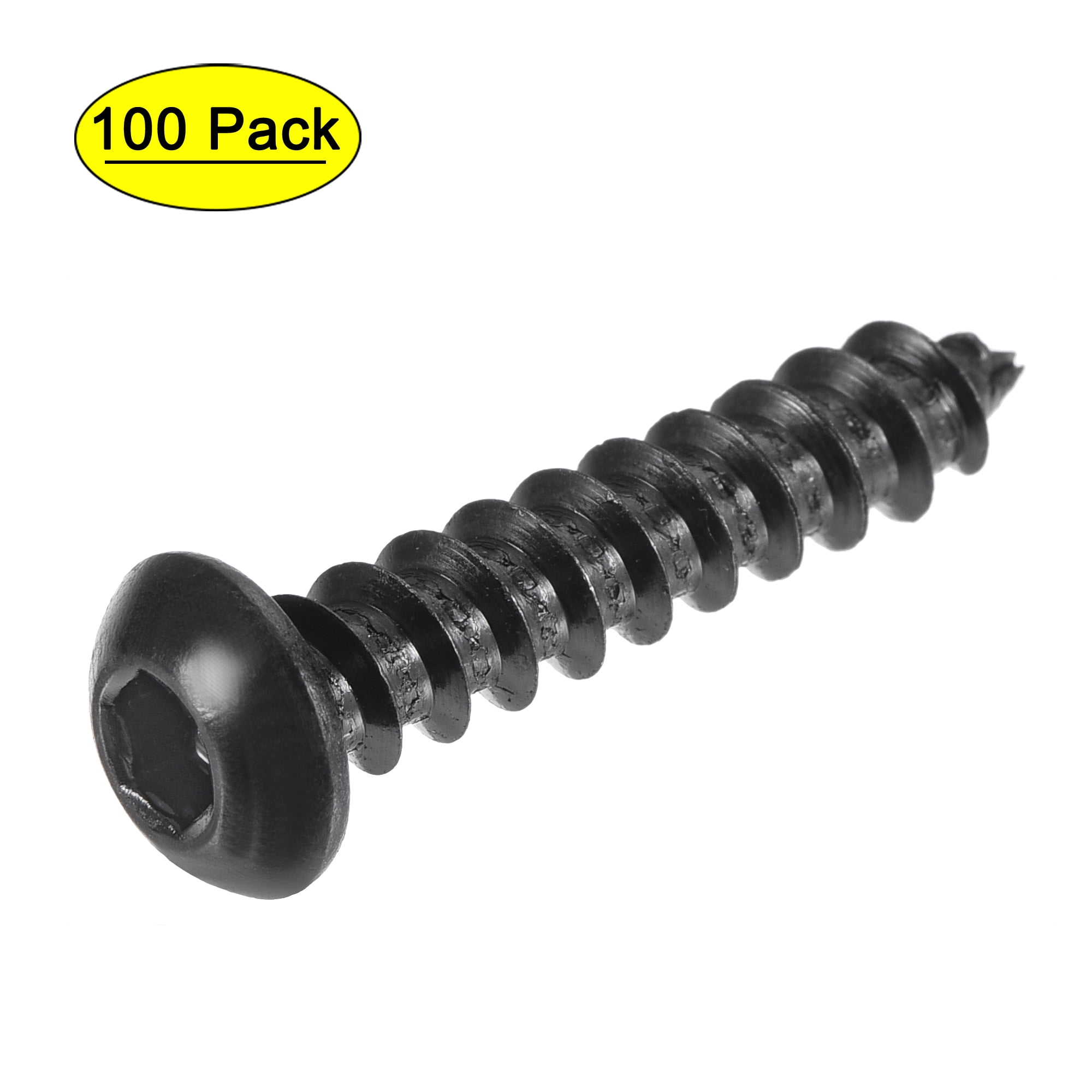 Uxcell Hex Socket Self Tapping Screws, M6 x 30mm Carbon Steel Wood Screw 100 Pack - Walmart.com