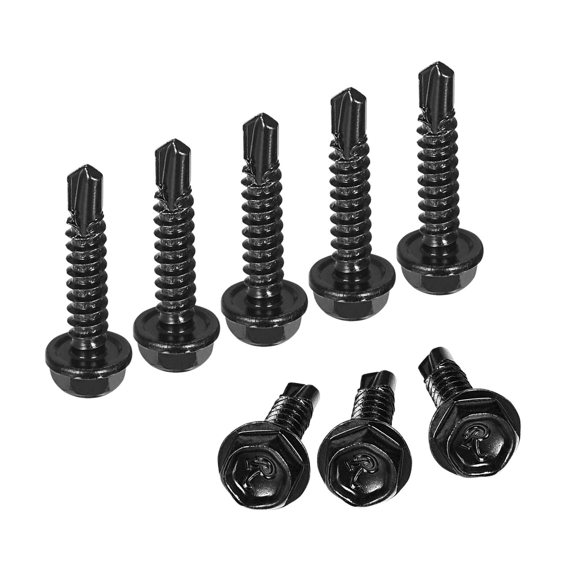 Uxcell Hex Washer Self Drilling Screws, #10 x 1" 410 Stainless Steel ...